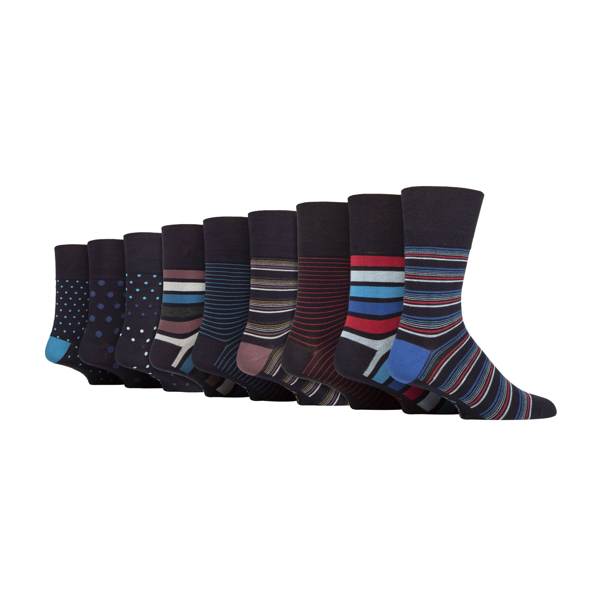 Gentle Grip - 9 Pair Mens Loose Top Non Elastic Bamboo Socks - Walmart.com