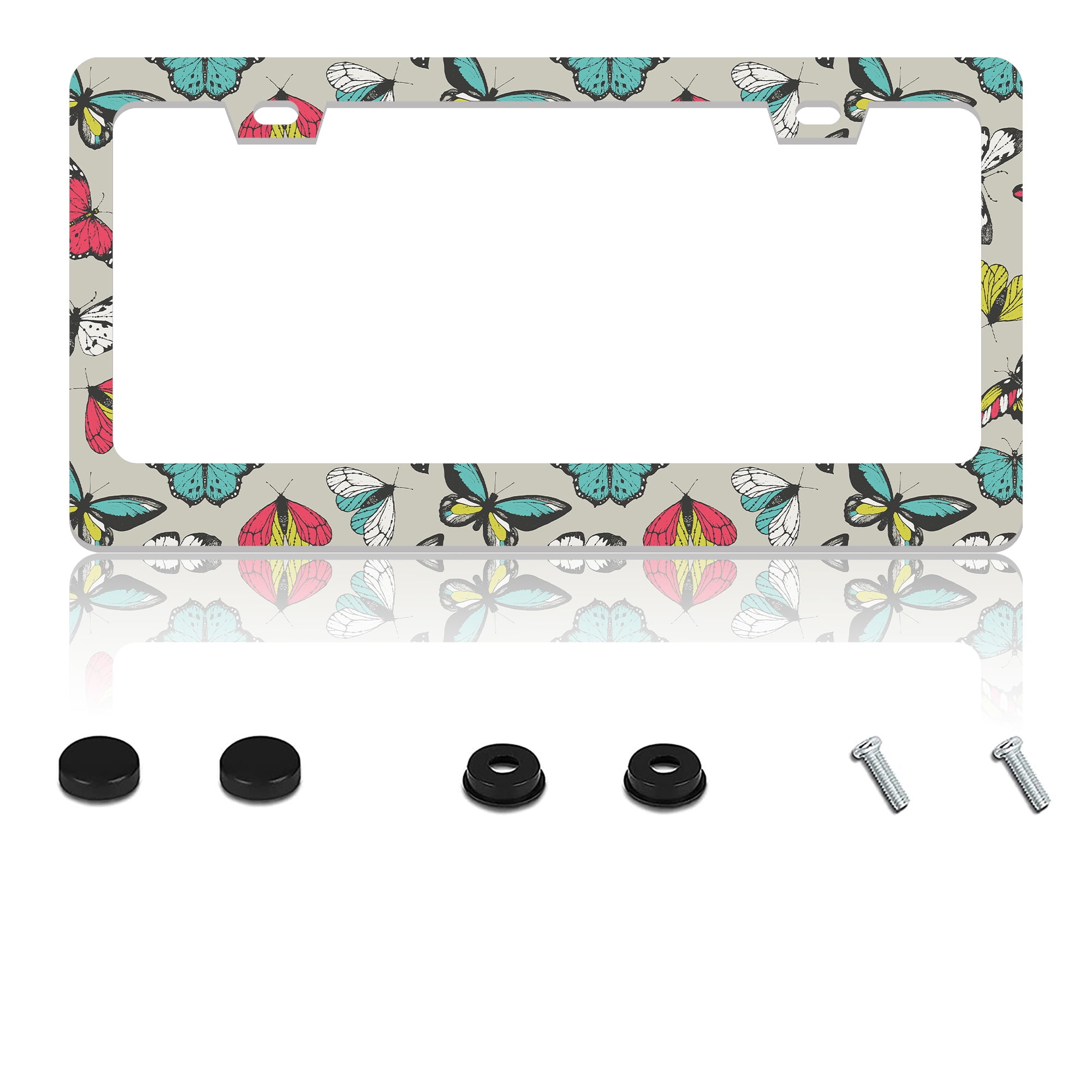 Gentle with Magic Butterfly License Plate Frame Metal Car Accessories ...