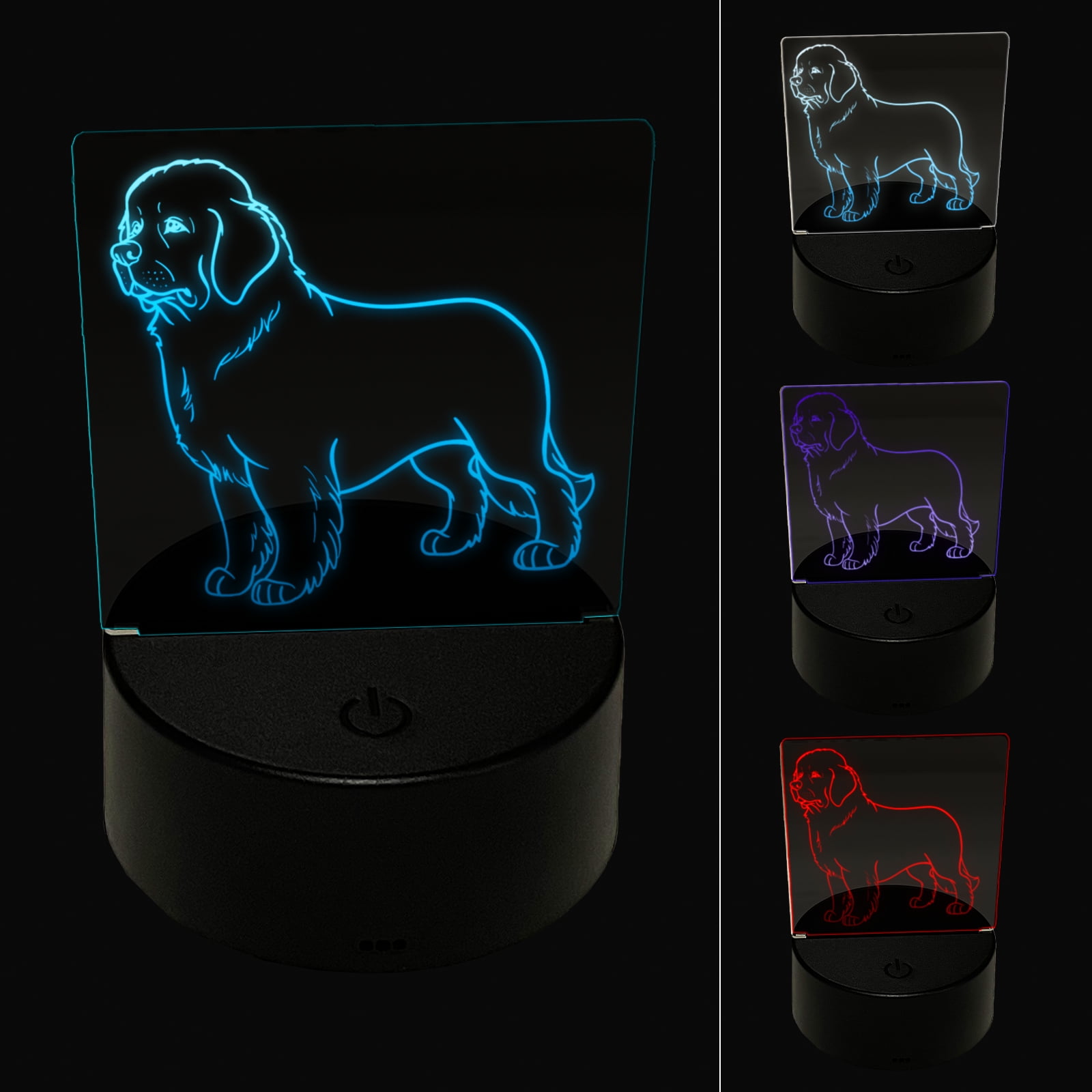 Gentle Newfoundland Pet Dog LED Night Light Sign 3D Illusion Desk ...