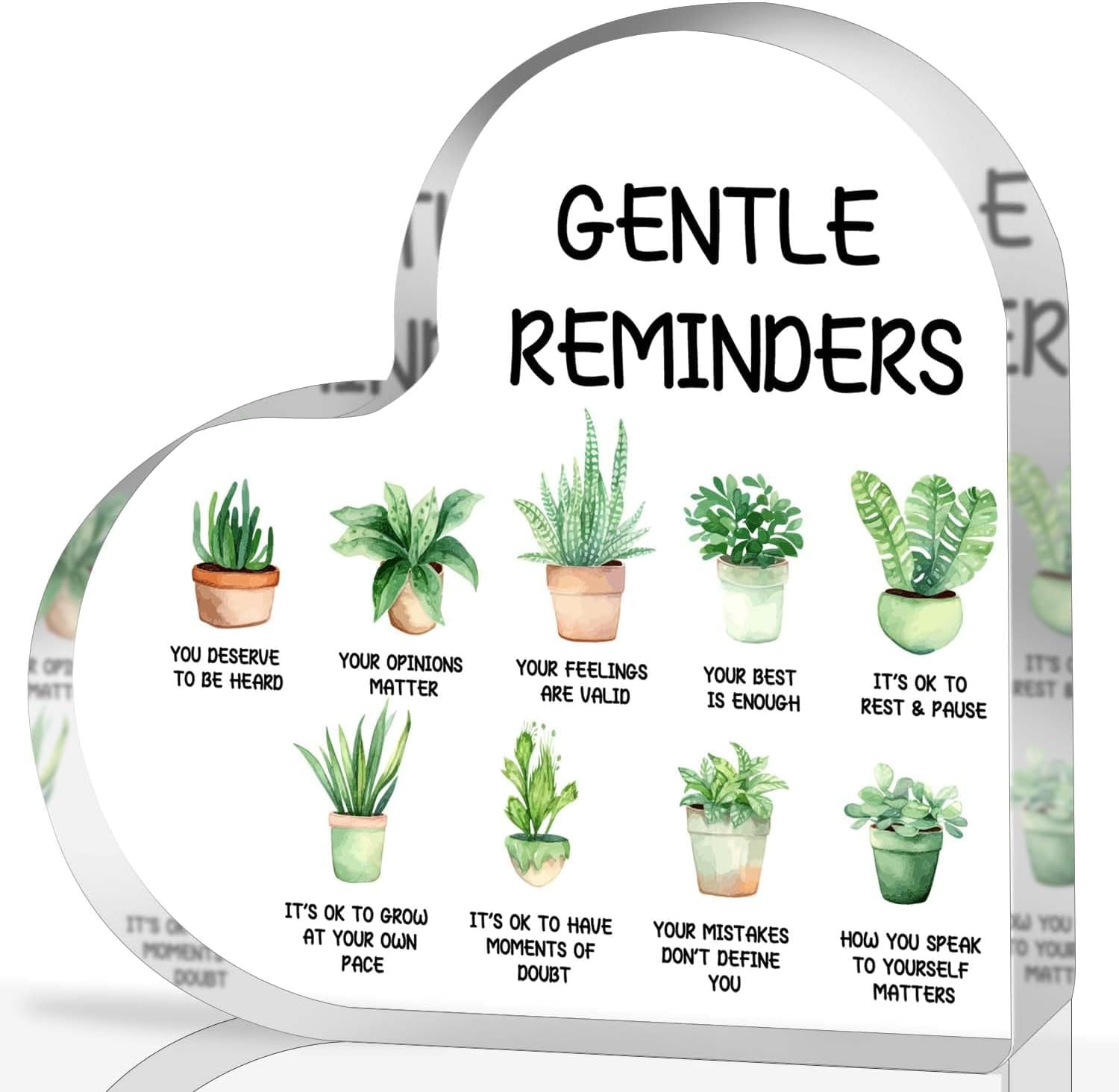 Gentle Reminders Decor, Positive Affirmations Desktop Art Decorations ...