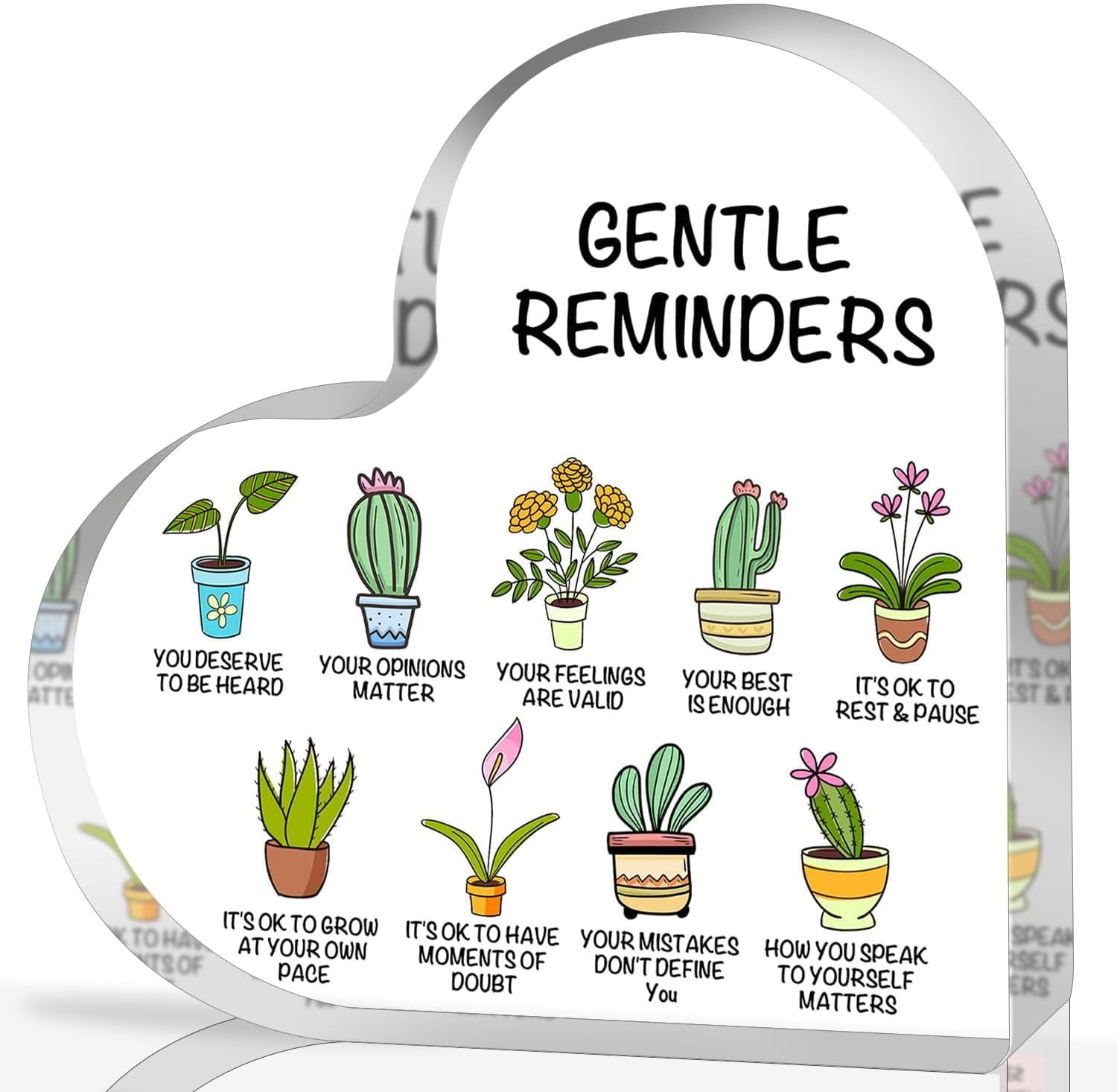 Gentle Reminders Positive Affirmations Desk Decorations,Inspirational ...