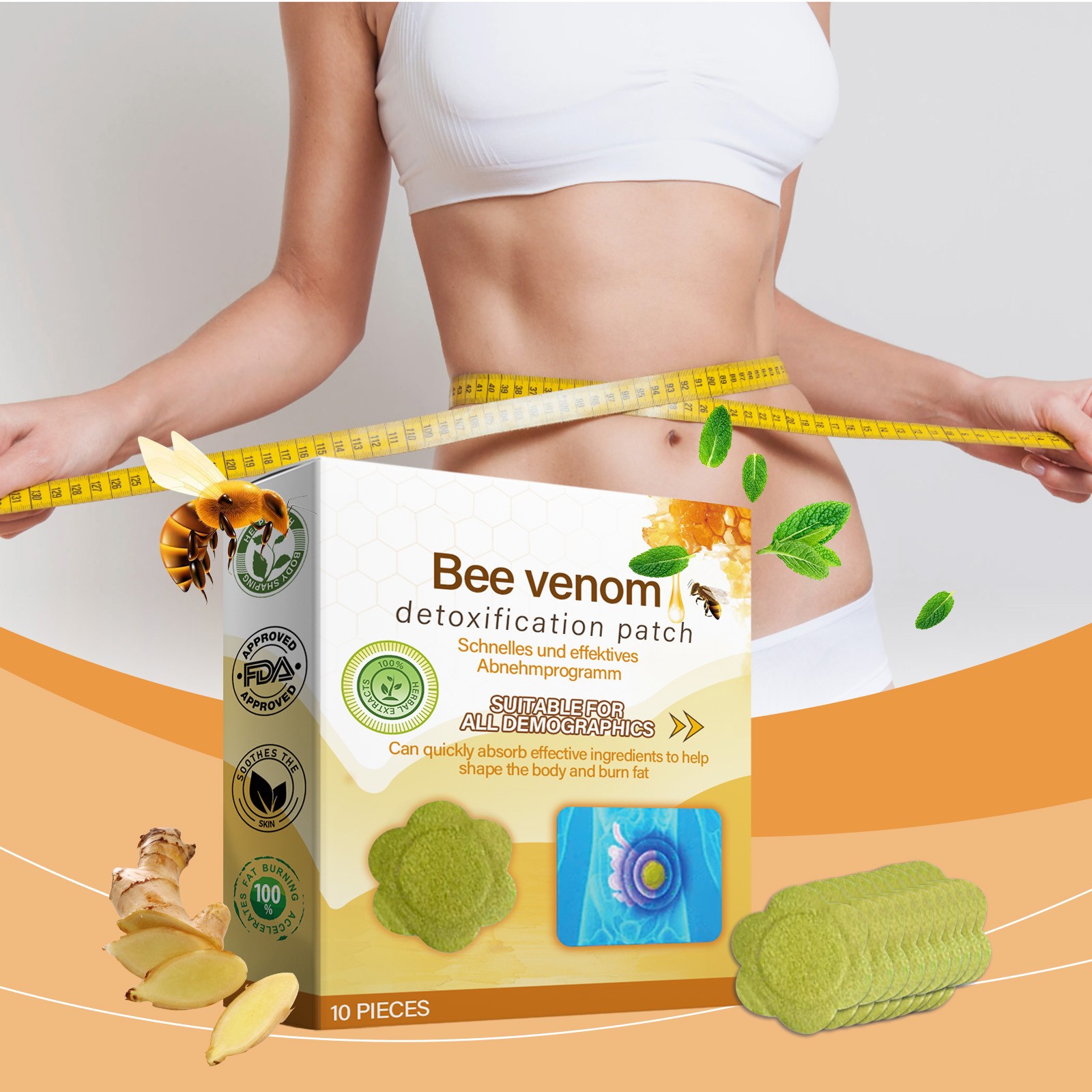 Gentle Skin Cleaning Chilled Lightweight Body Contouring Patch Belly ...