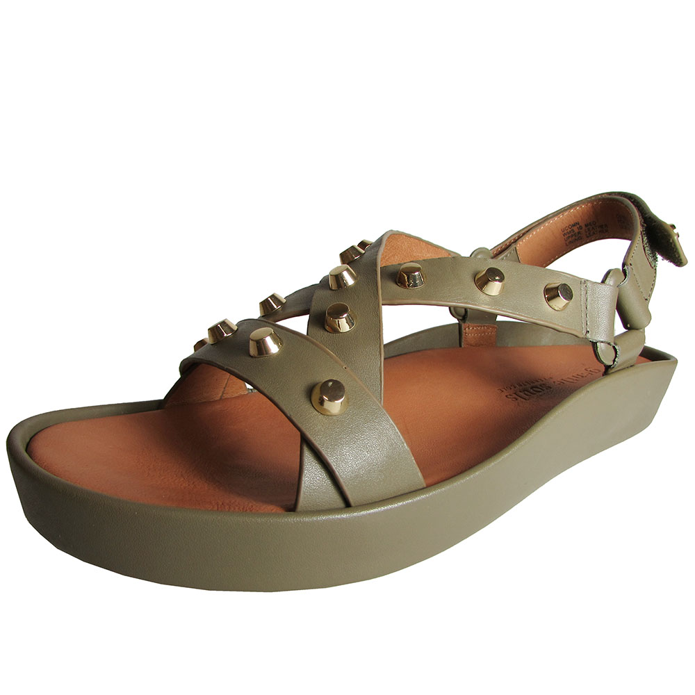 Gentle Souls Womens Uconn LE Studded Platform Sandal Shoe, Putty, US 5. ...