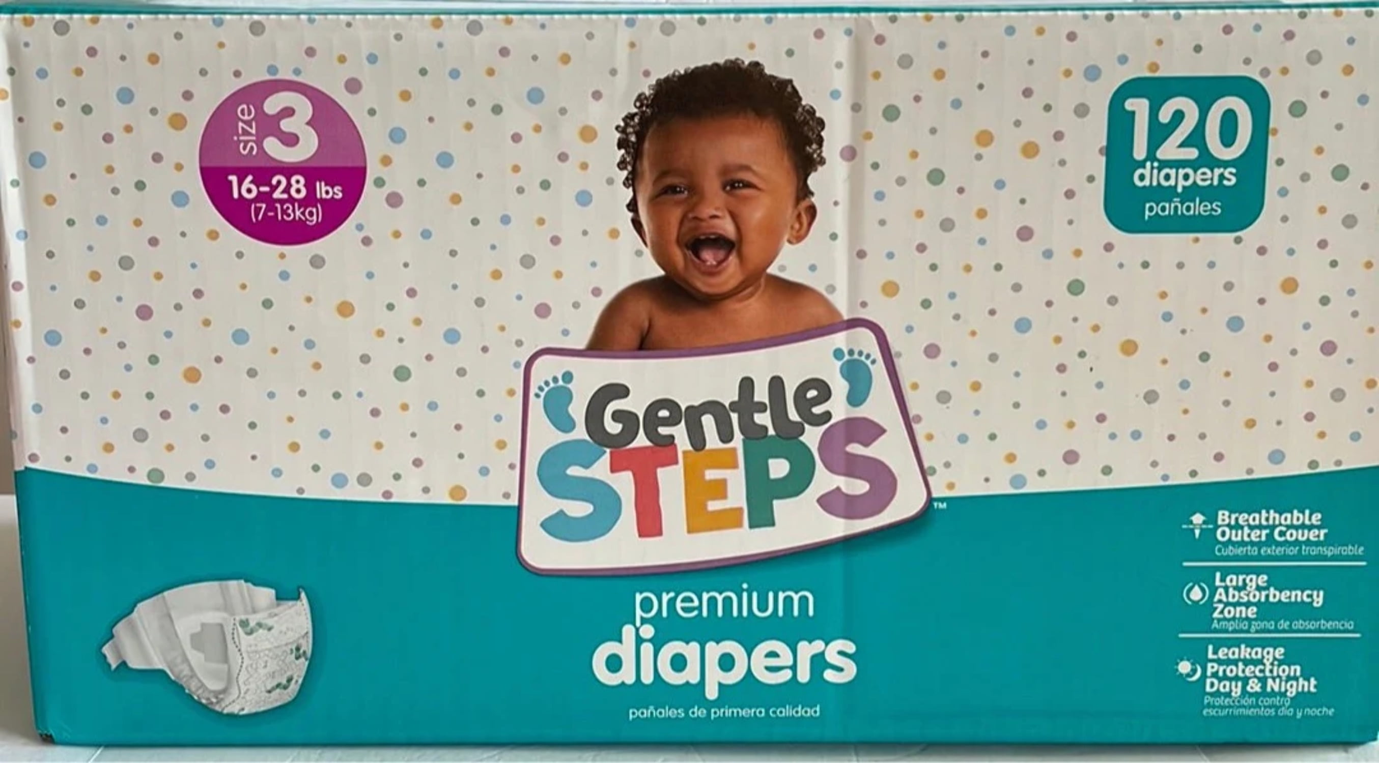Gentle Steps Super Pack Baby Diaper, Size 3, (16-28Lbs) 120 Ct ...