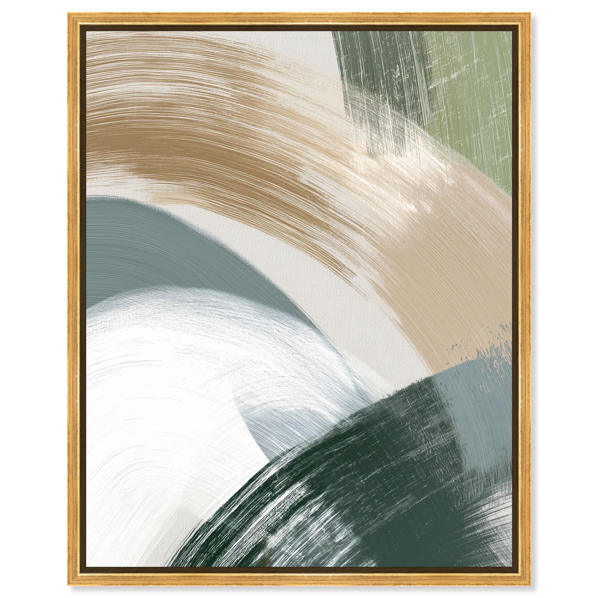 Gentle Swell III Canvas Print Green Wall Art by Art Remedy, Gold Frame ...