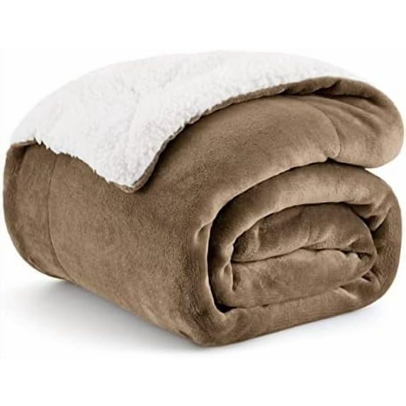 GentleSoft Sherpa Fleece Throw Blanket Twin Size for Couch - Thick and ...
