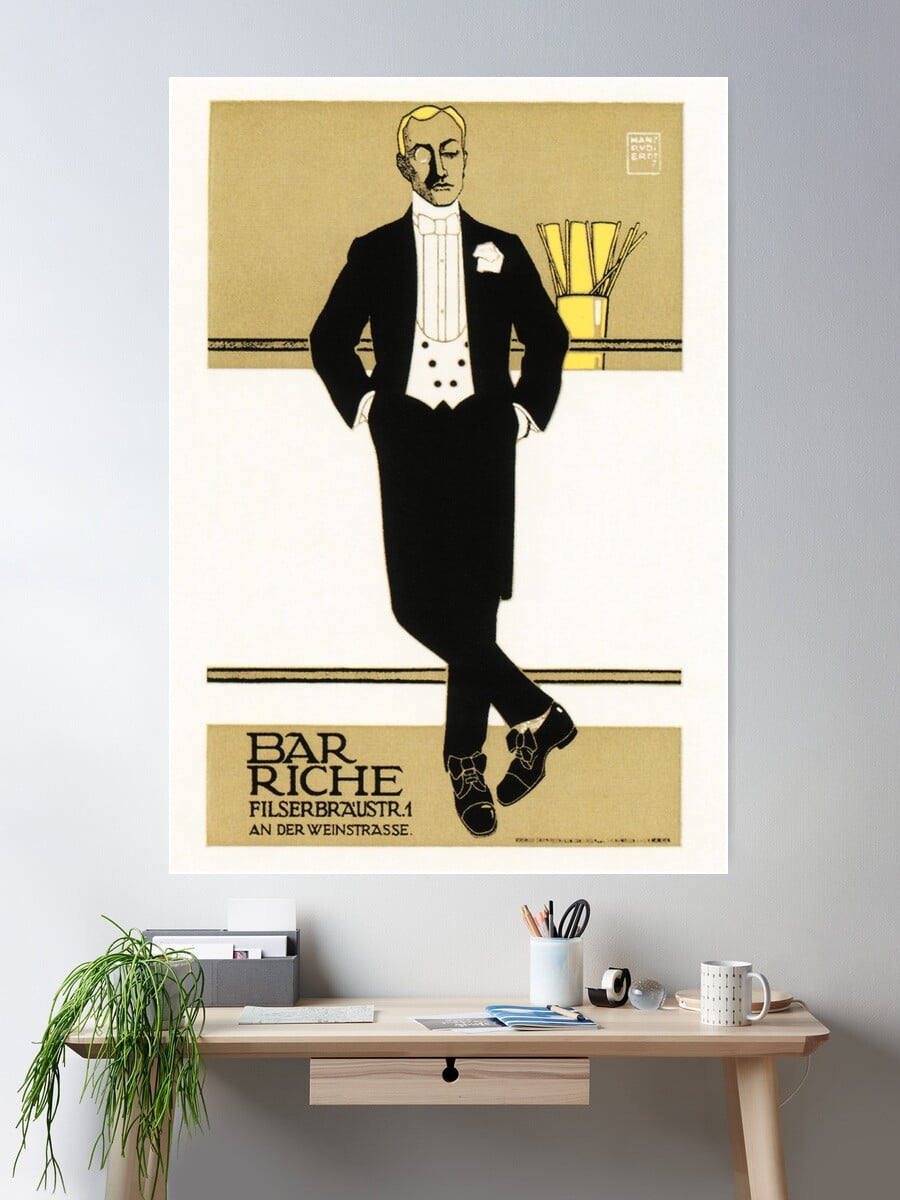 Gentleman Bar Riche Lithograph Art Deco By Hans Rudi Erdt 1907 Vintage ...