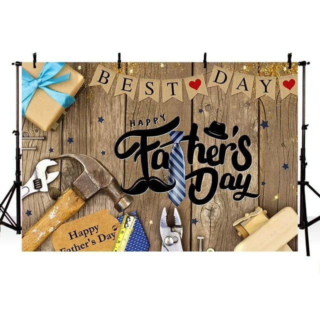 Gentleman Happy Father's Day Backdrop Best Day Party Bow Tie Gift ...