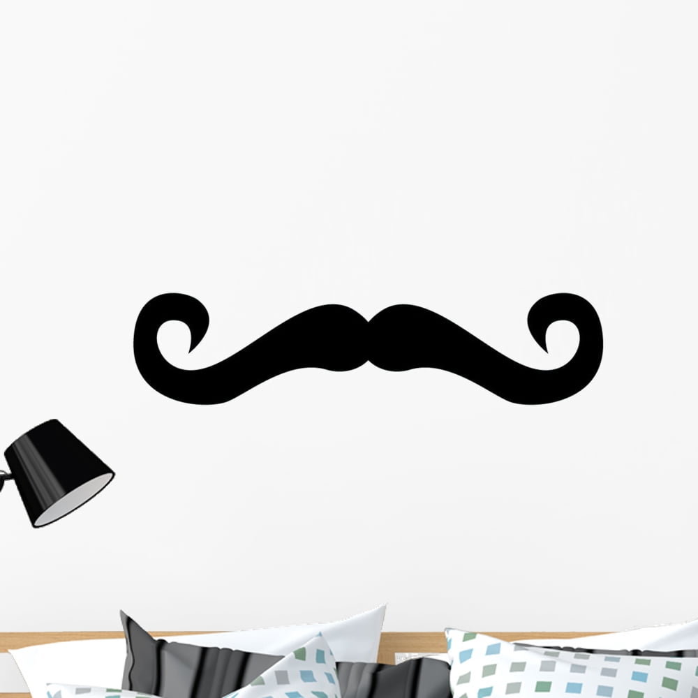 Gentleman Silly Mustache Wall Decal Sticker by Wallmonkeys Vinyl Peel ...