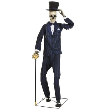 8 Feet Giant Animated Skeleton for Halloween Display & Party Decor ...