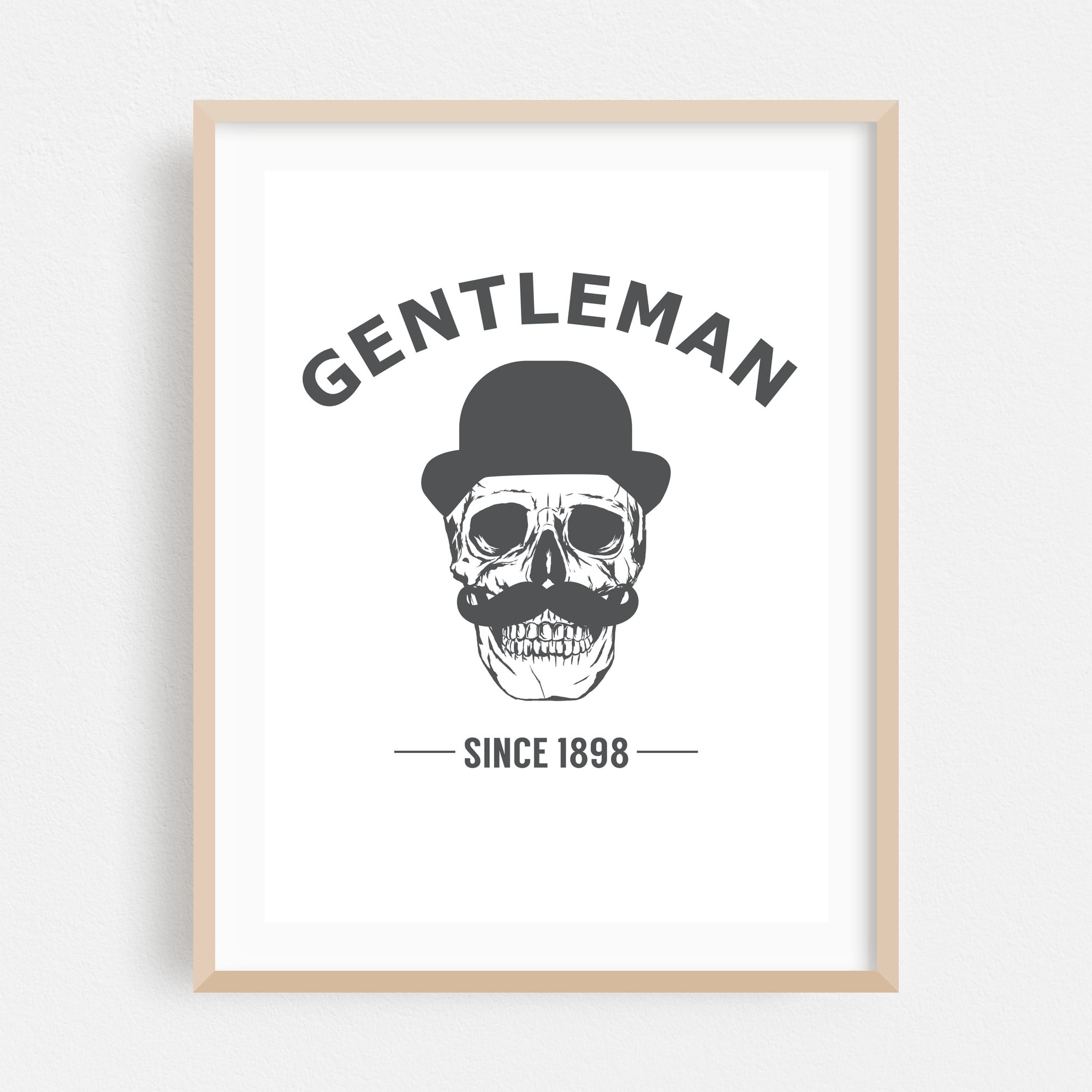 Gentleman Skull - Illustration Skull Gothic Typography Vintage Humor ...