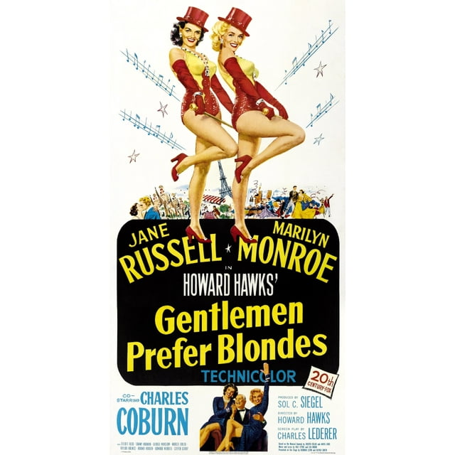 Gentlemen Prefer Blondes Us Poster Jane Russell Marilyn Monroe 1953 Tm ...