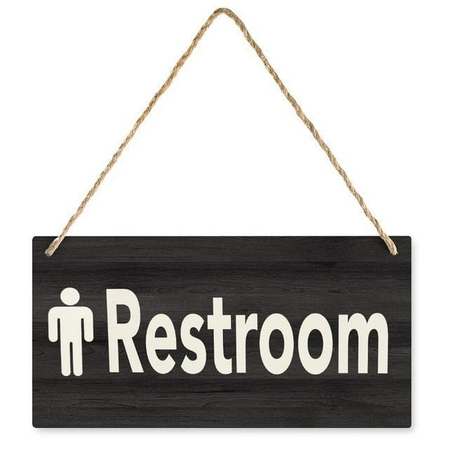 Gentlemen Restroom Symbol Wood Bathroom Decor - Farmhouse Themed Bath ...