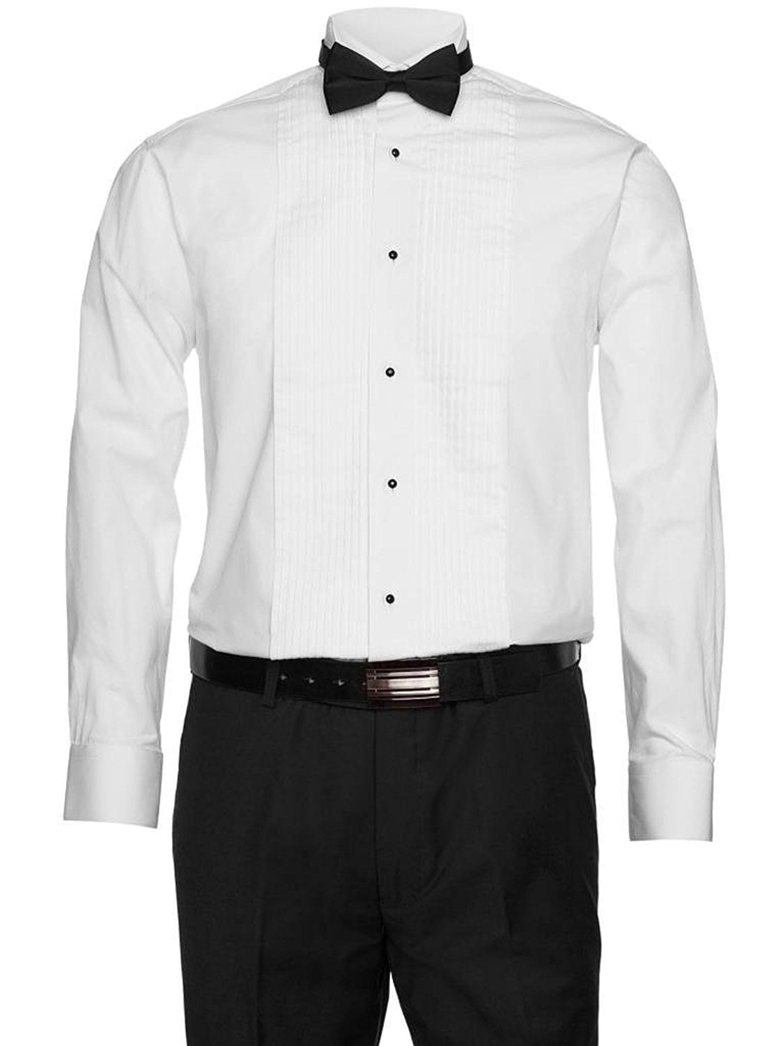 Gentlemens Collection Men's 1942 Lay Down Collar Tuxedo Shirt - White ...