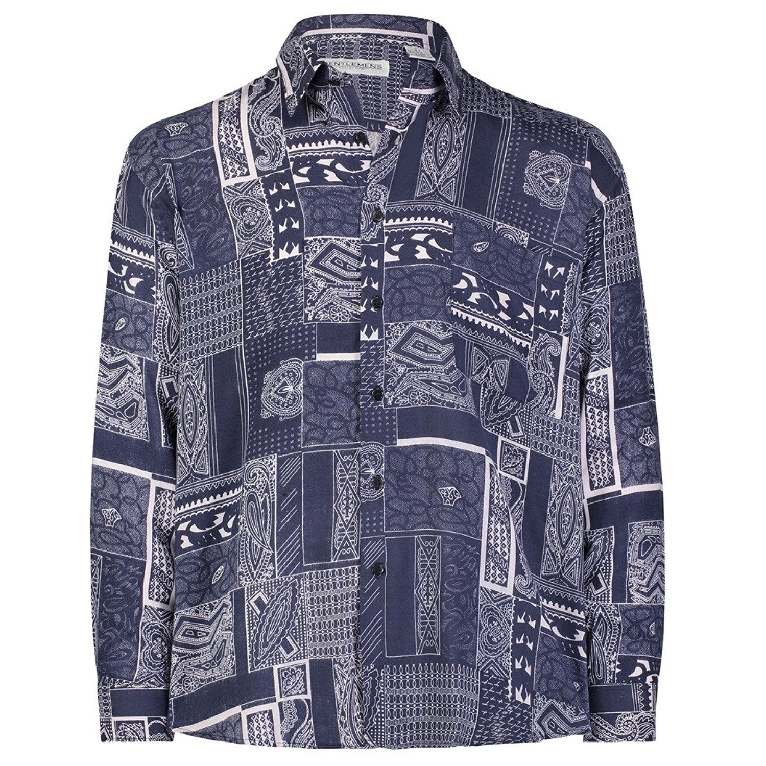 Gentlemens Collection Men's Printed Shirt Modern Collection Midnight ...