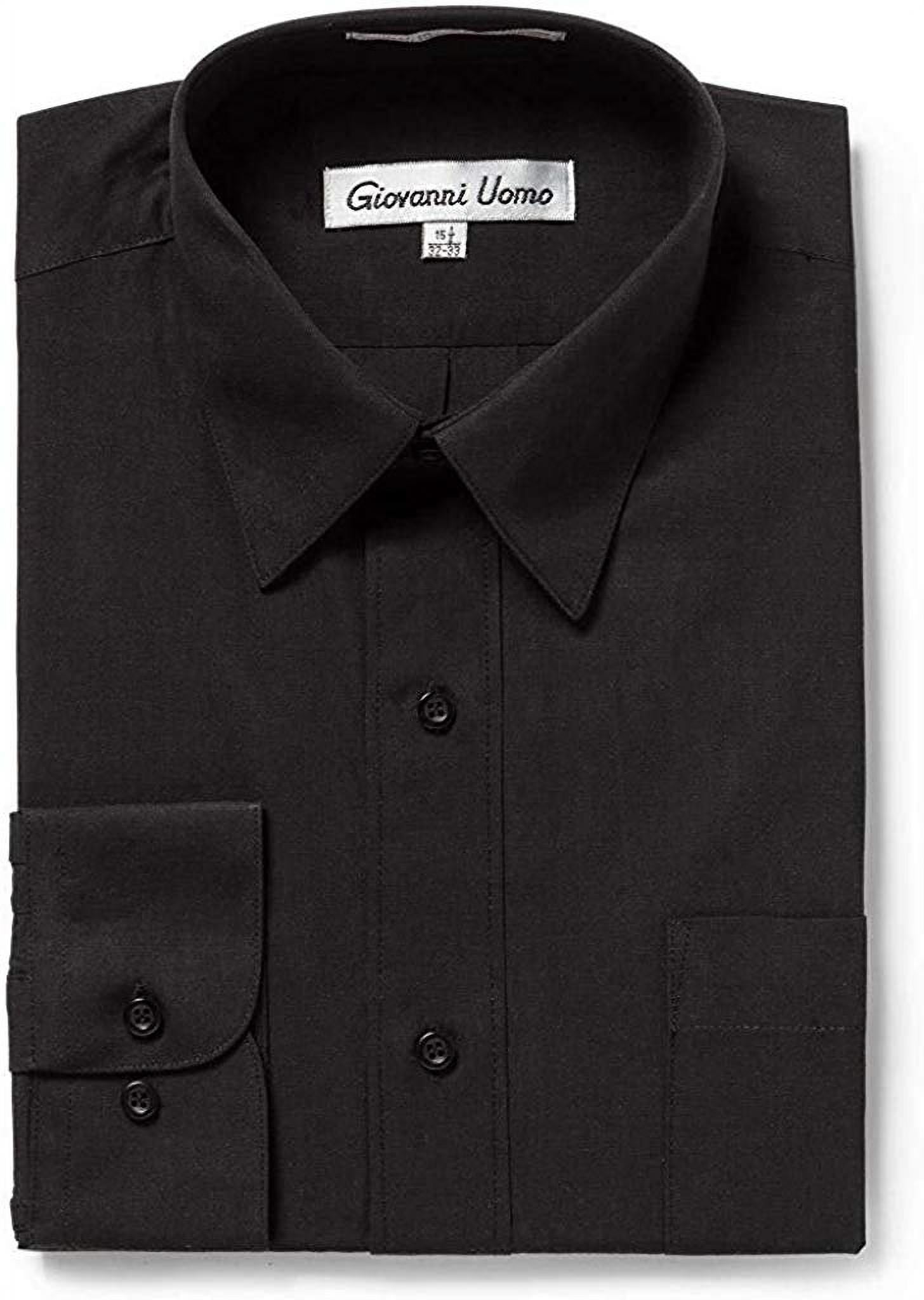 Gentlemens Collection Men's Regular Fit Long Sleeve Solid Dress Shirt ...