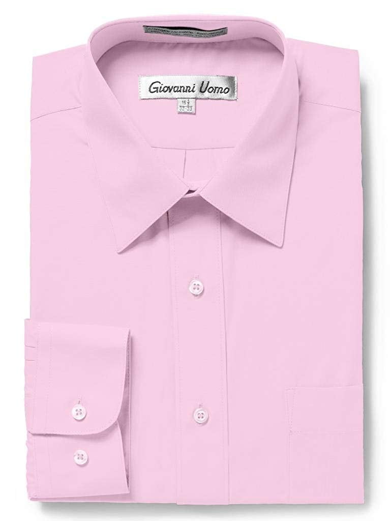 Gentlemens Collection Men's Regular Fit Long Sleeve Solid Dress Shirt ...