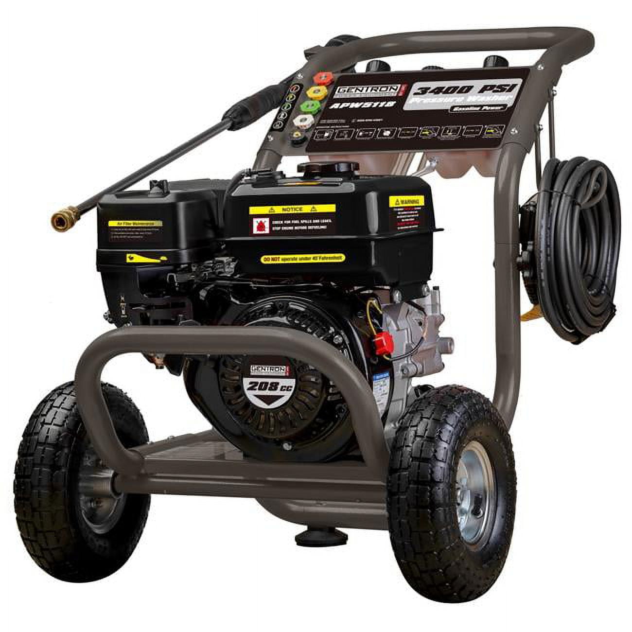 Gentron GPW5128 3400 PSI 2.6 GPM JD Engine 208cc Pressure Washer ...