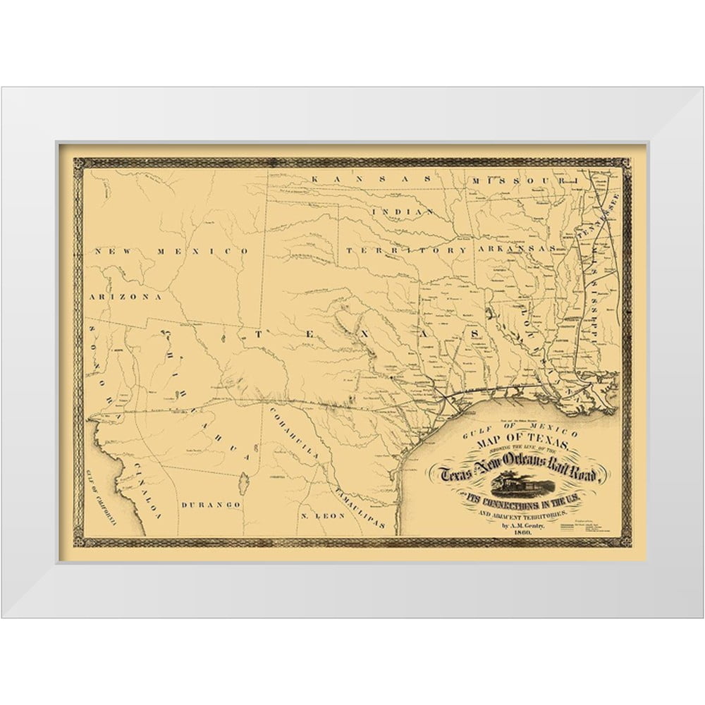 Gentry 18x14 White Modern Wood Framed Museum Art Print Titled - Texas ...