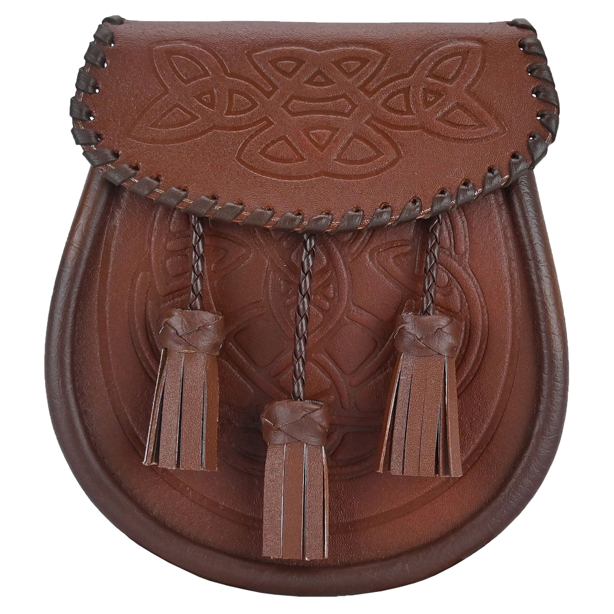 Gentry Choice® Highland Celtic Embossed Sporran Brown Genuine Cowhide ...