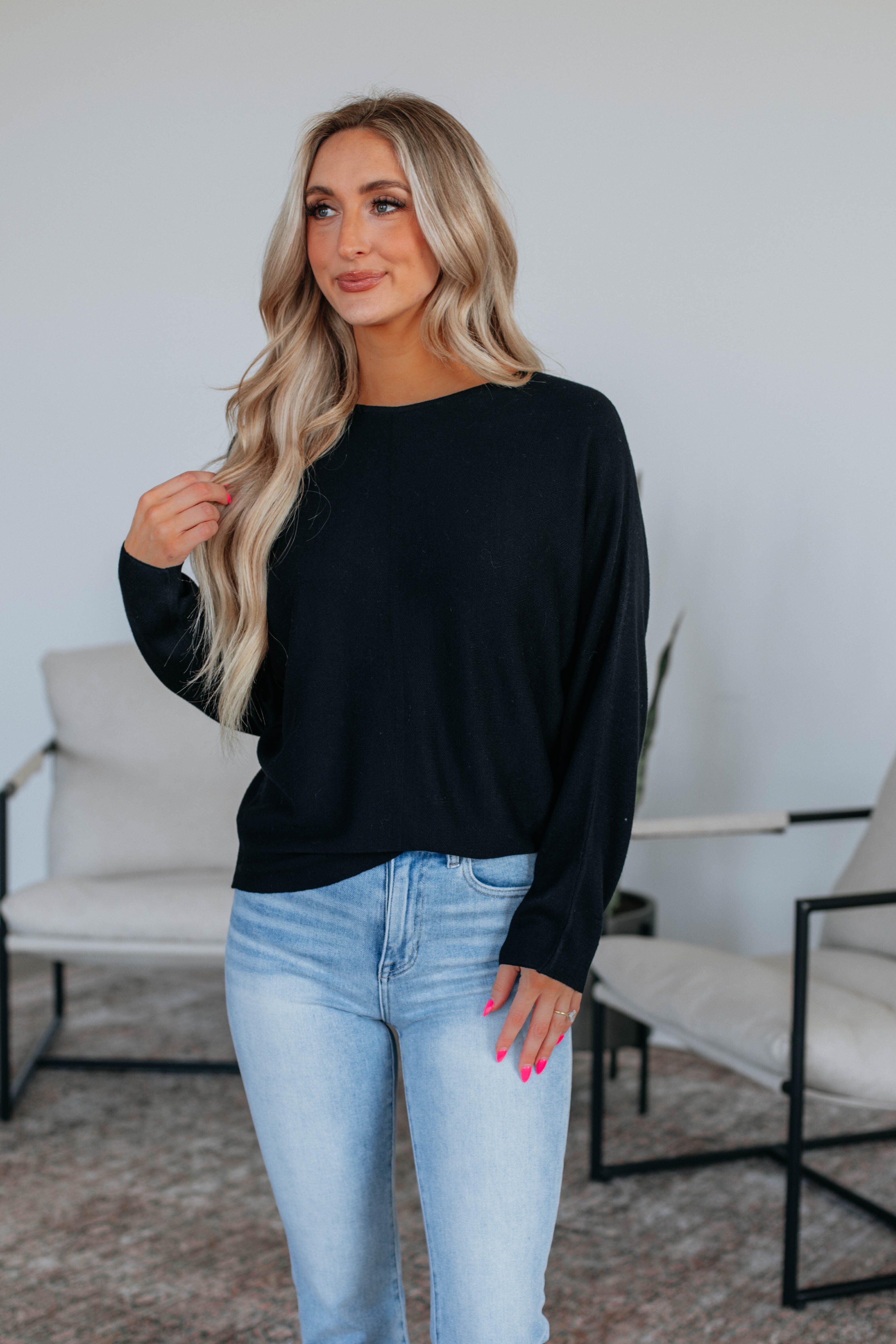 Gentry Dolman Sweater - Black - Walmart.com