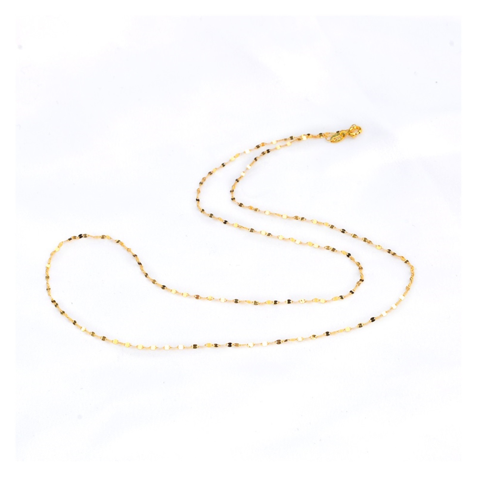 Genuine 18K Gold Necklace Fine Real AU750 Pendant Tile Chain Yellow ...