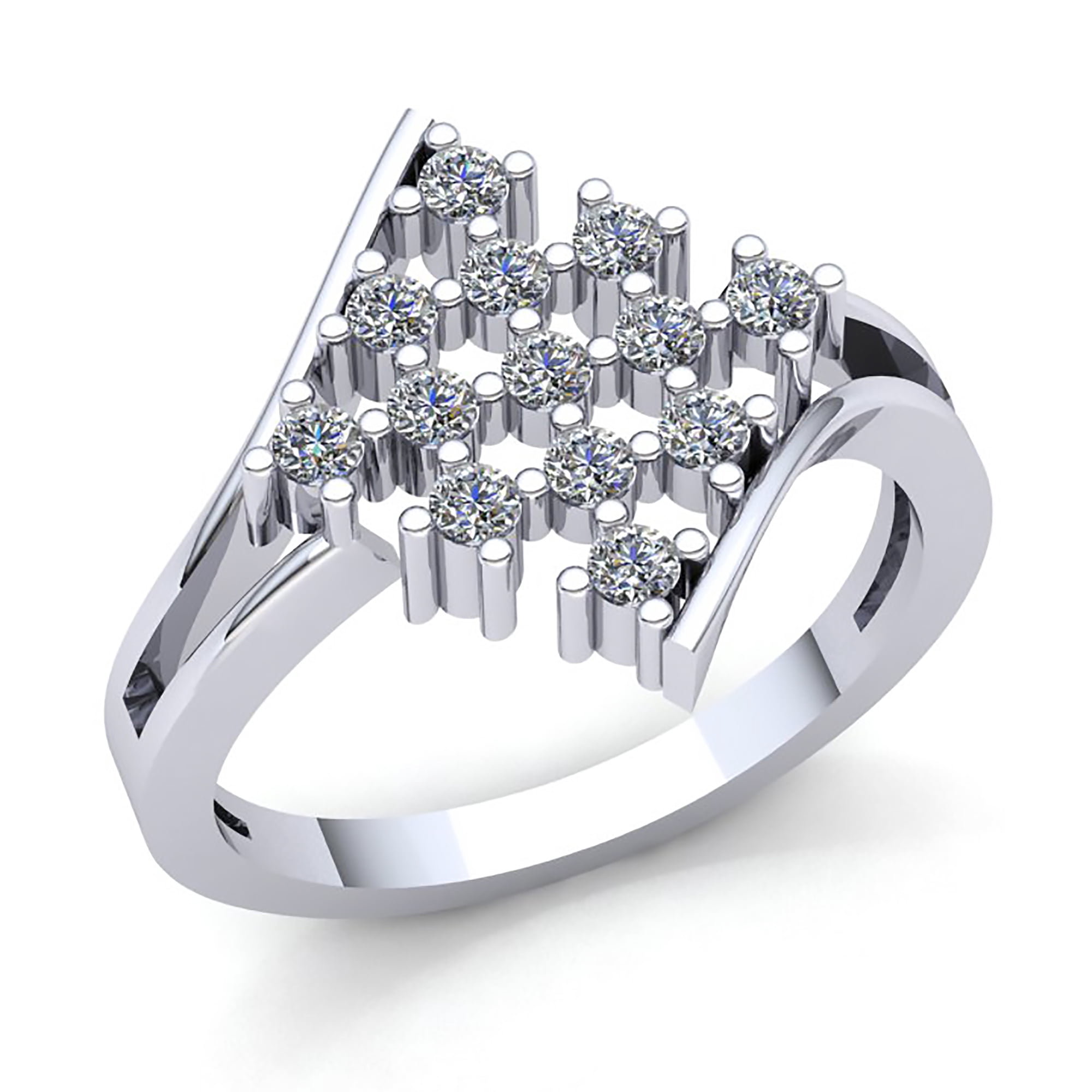 Genuine 2ct Round Cut Diamond Ladies Unique Fancy Anniversary ...