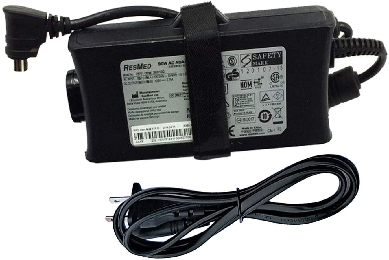 Genuine 3-Pin +24V 3.75A 90W AC/DC Adapter Compatible for Res-Med S9 ...
