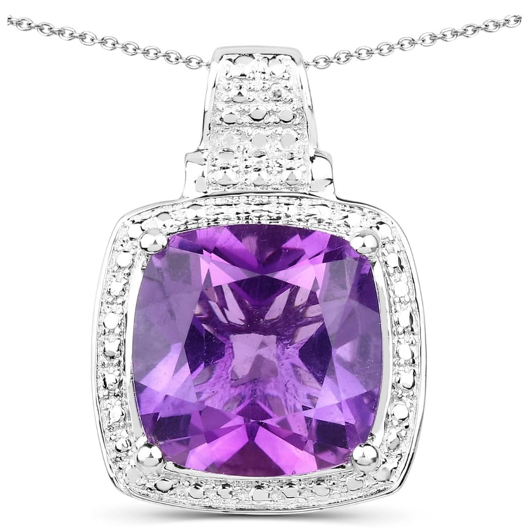 Genuine Amethyst Pendant For Women in 925 Sterling Silver Amethyst ...