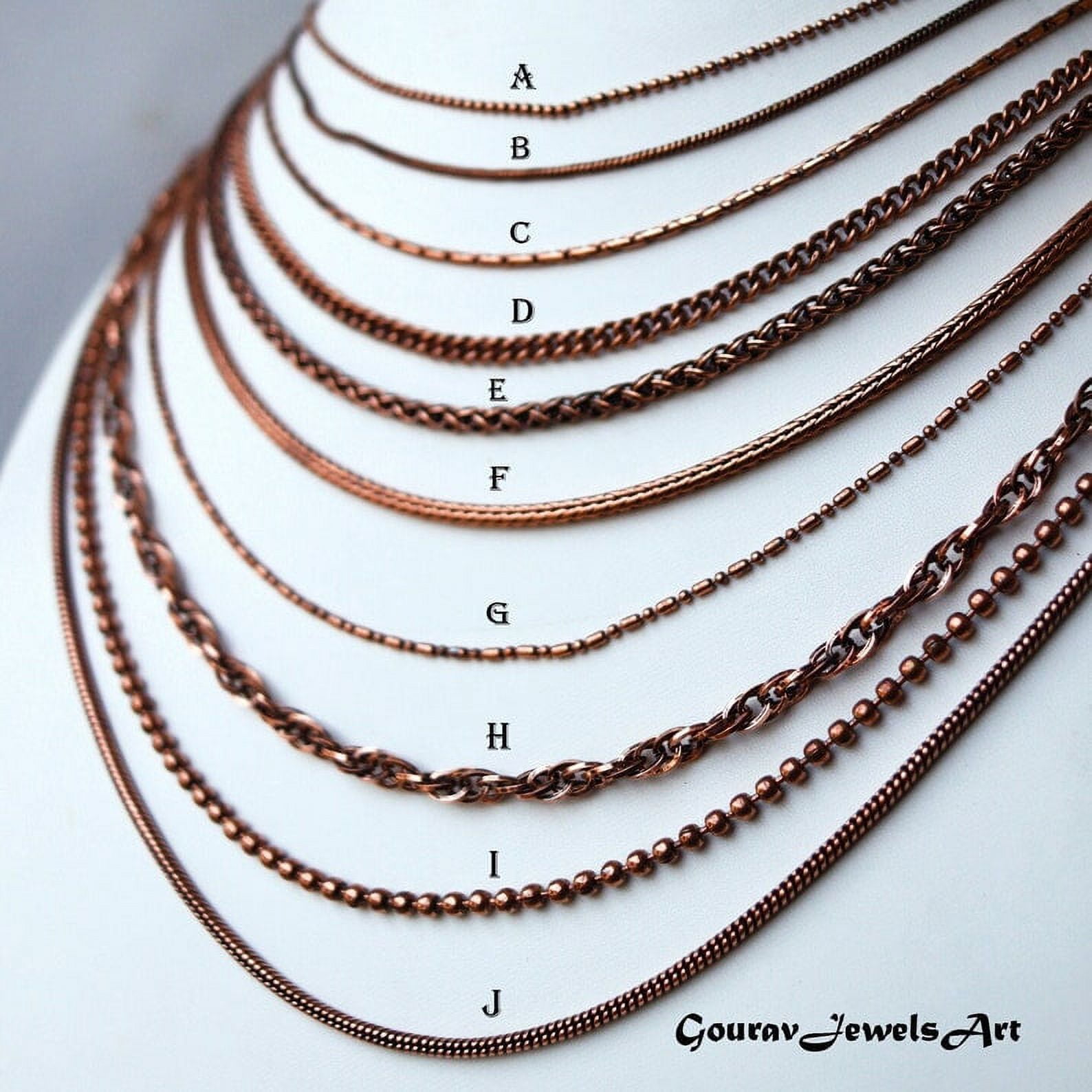 Genuine Antique Pure Copper Chain Necklace Handmade Antiqued Copper ...