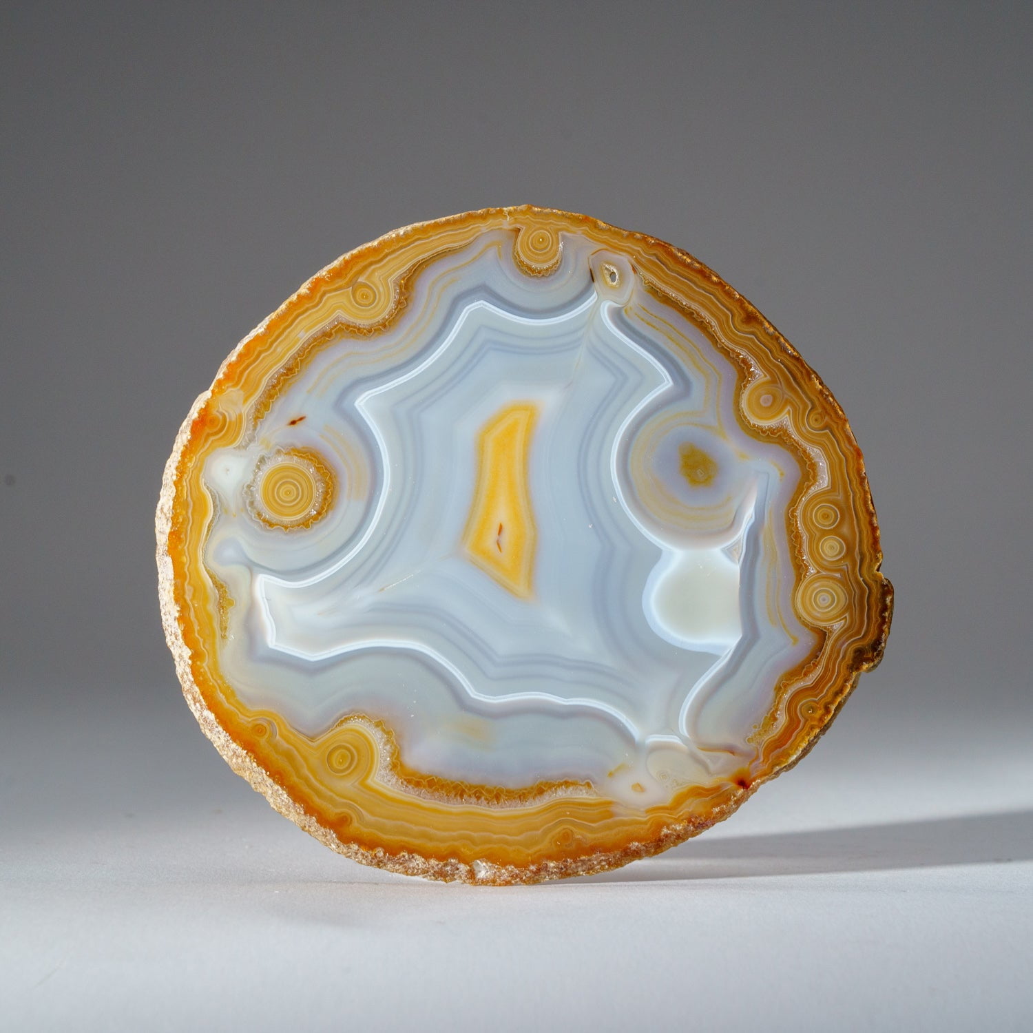 Genuine Banded "Smiley Face" Quartz Agate Slice from Brazil (274.5 ...