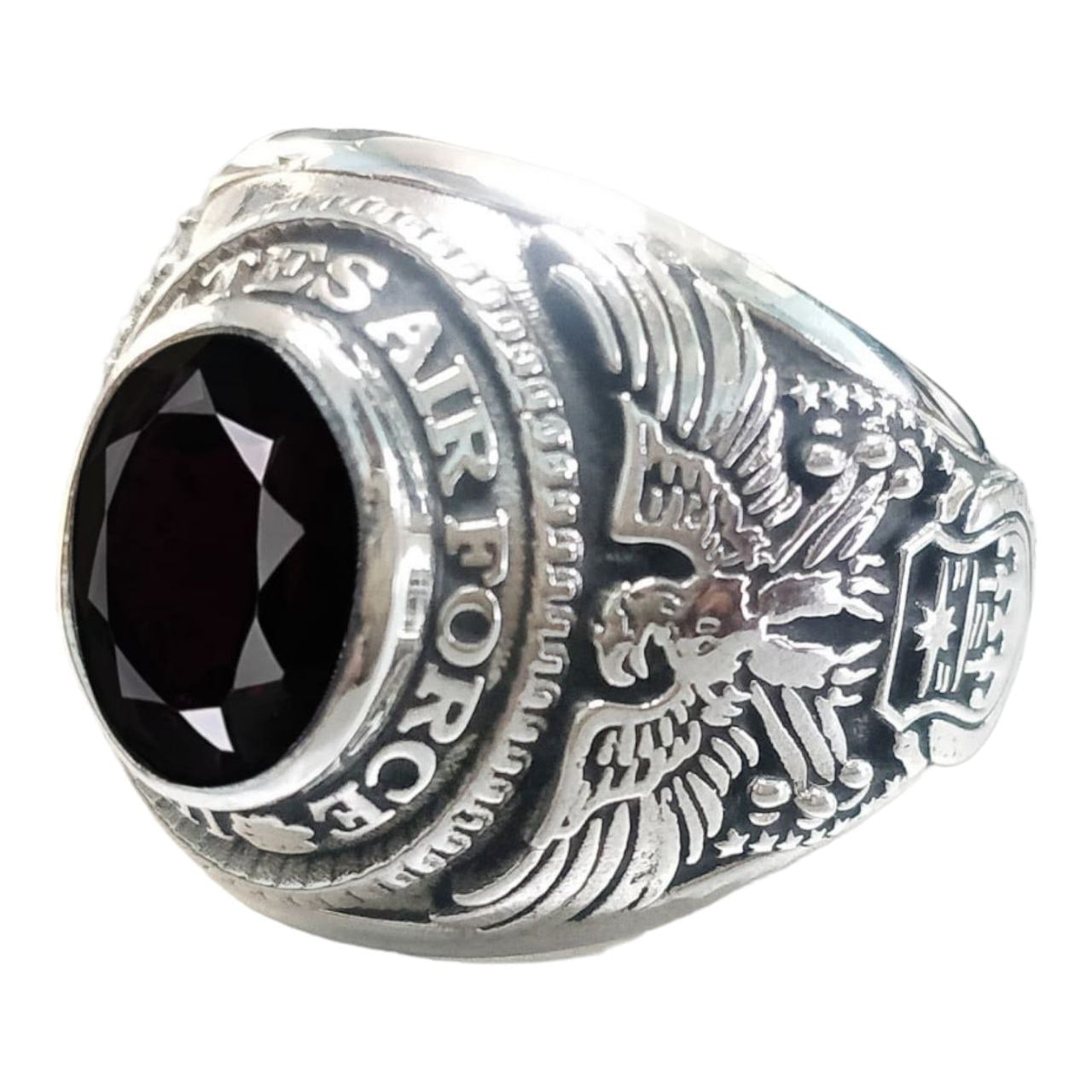 Genuine Black ONYX Ring - US Air Force Ring - USAF Ring - 925 Sterling ...