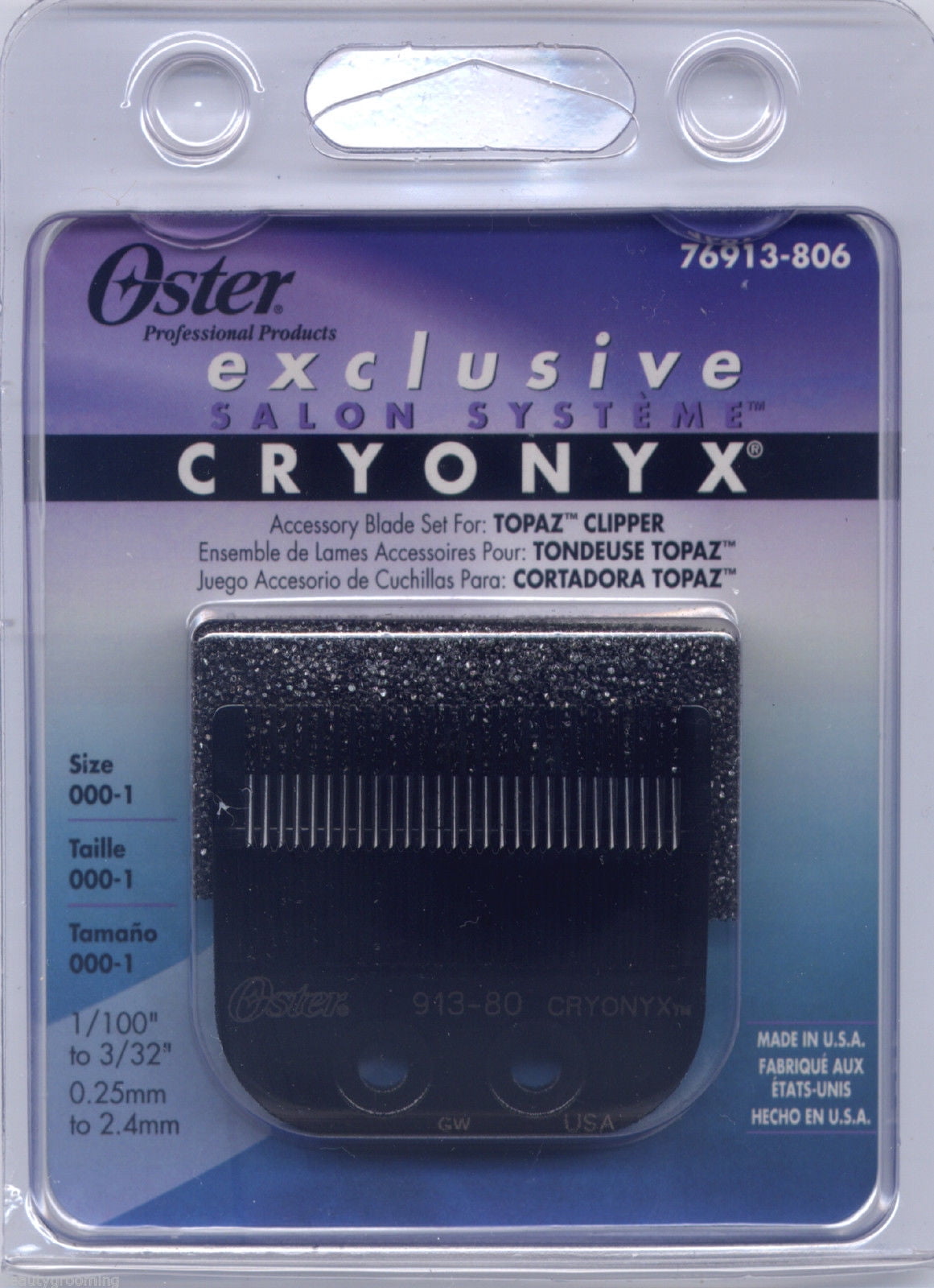 Genuine Black OSTER Cryonyx Blade Topaz Sable Rocker Speed Line Fast ...