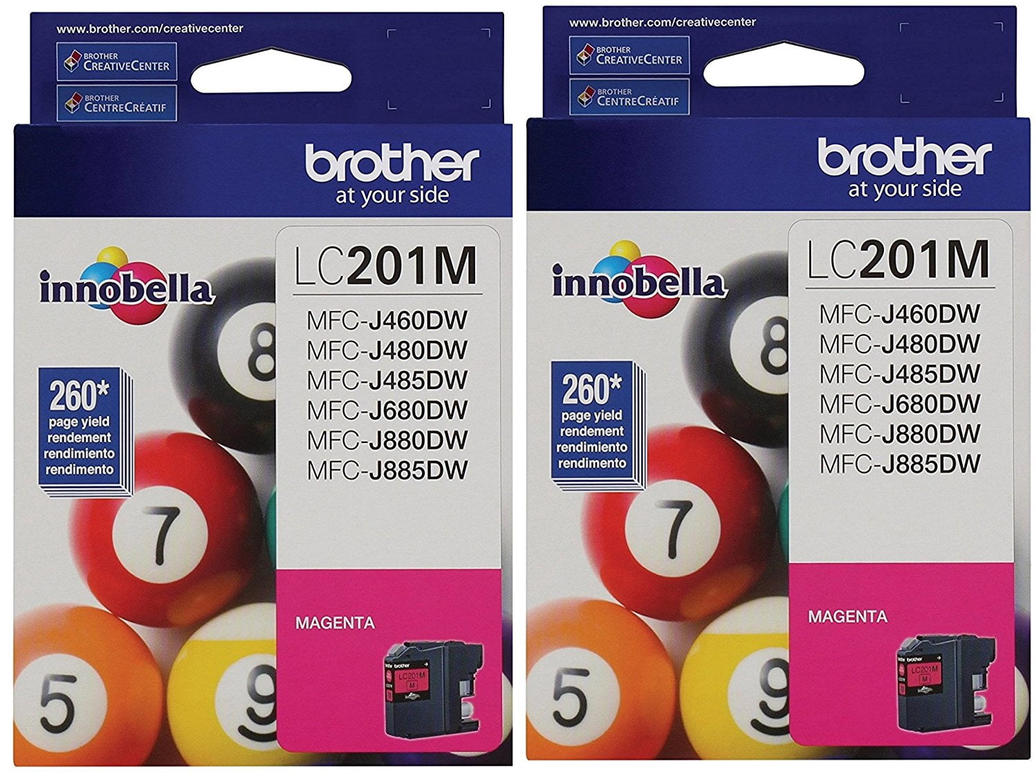 Genuine Brother LC201M Magenta Ink (2 pack) - Walmart Business Supplies