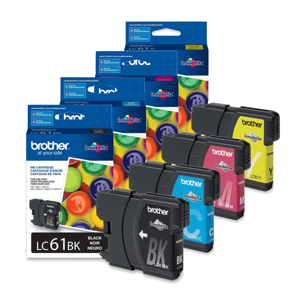 Genuine Brother LC61 Standard Yield Ink Cartridge Set - Walmart ...