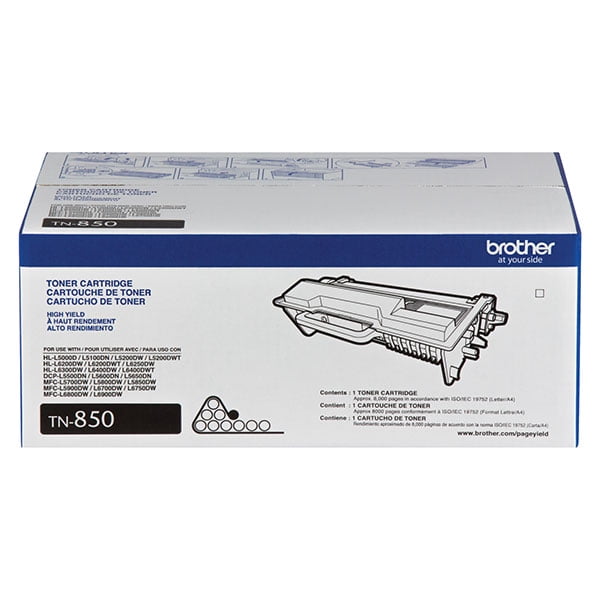 Genuine Brother TN850 High Yield Black Toner (8,000 yield) - Walmart.com