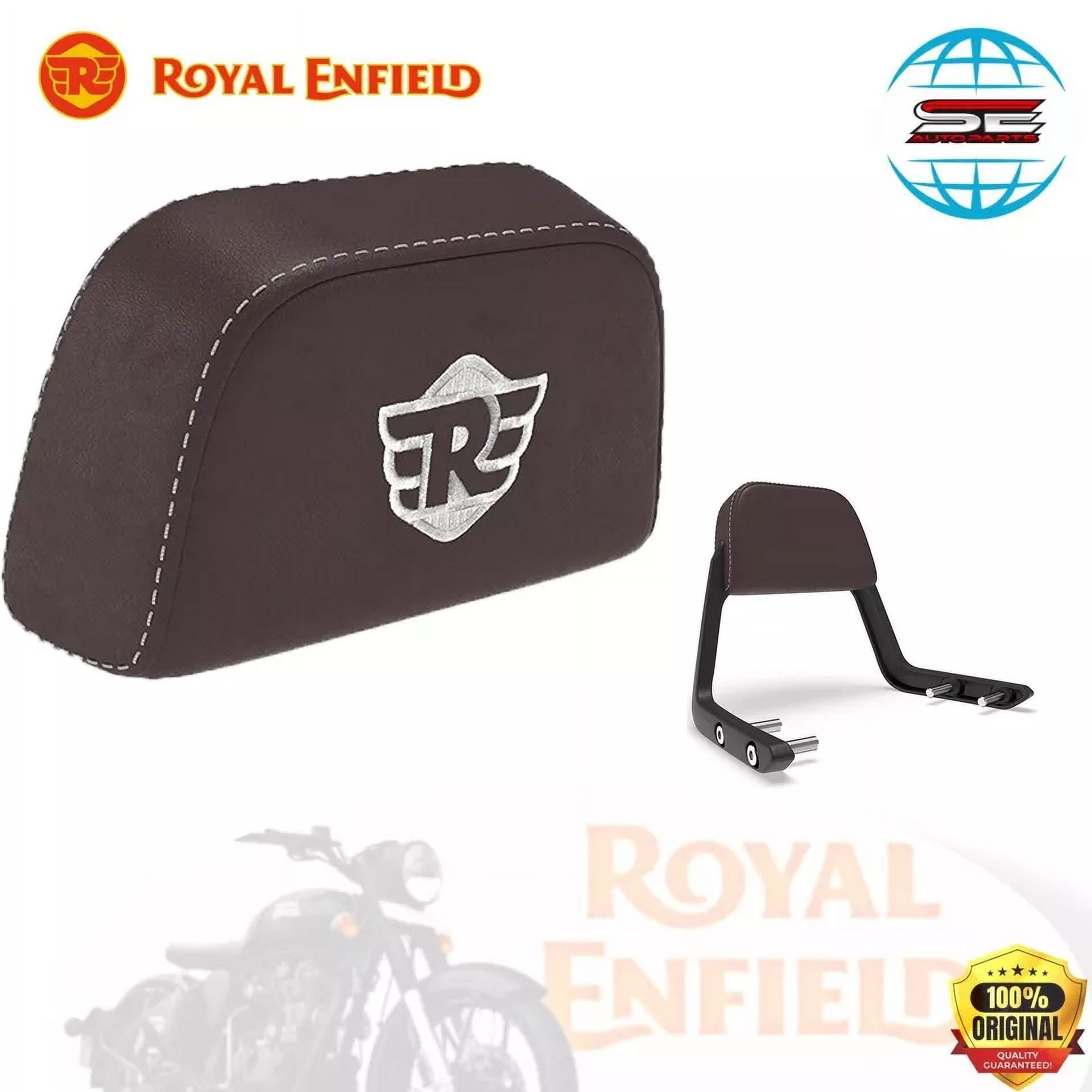 Genuine Brown Passenger Backrest Pad for Royal enfield All New Classic ...