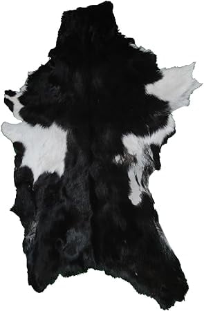 Genuine Brown and White Goat Skin Rug | Soft Hair-On Leather for ...