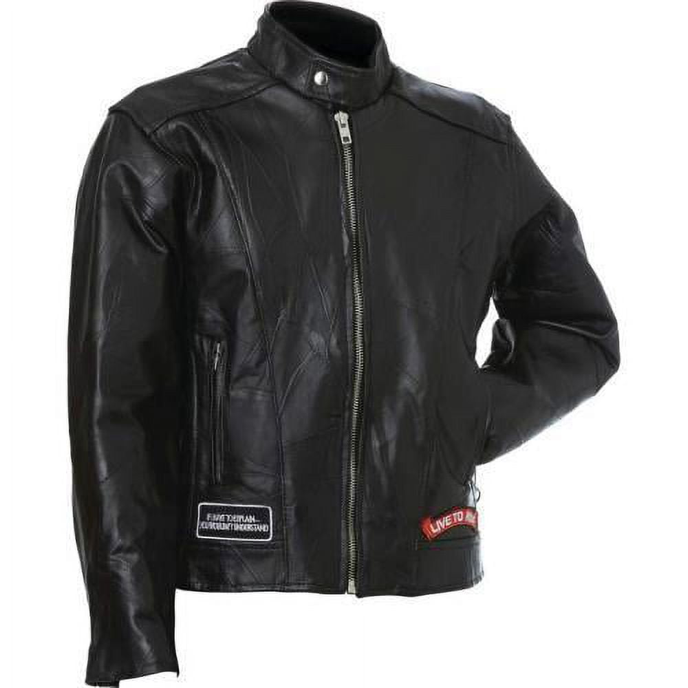 Genuine Buffalo Leather Motorcycle Jacket - Walmart.com