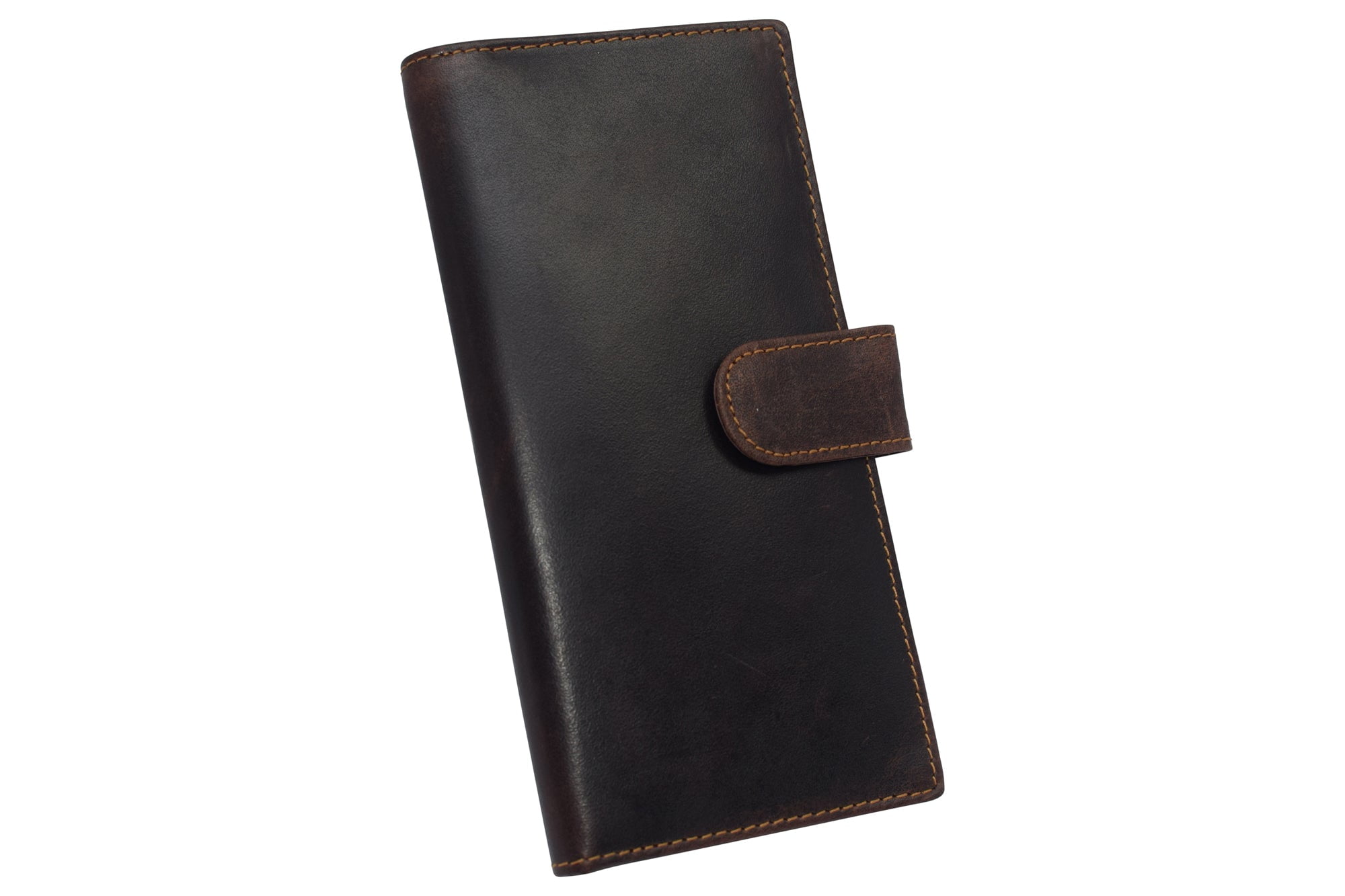 Genuine Buffalo Leather RFID Blocking Checkbook Cover Holder with Snap ...