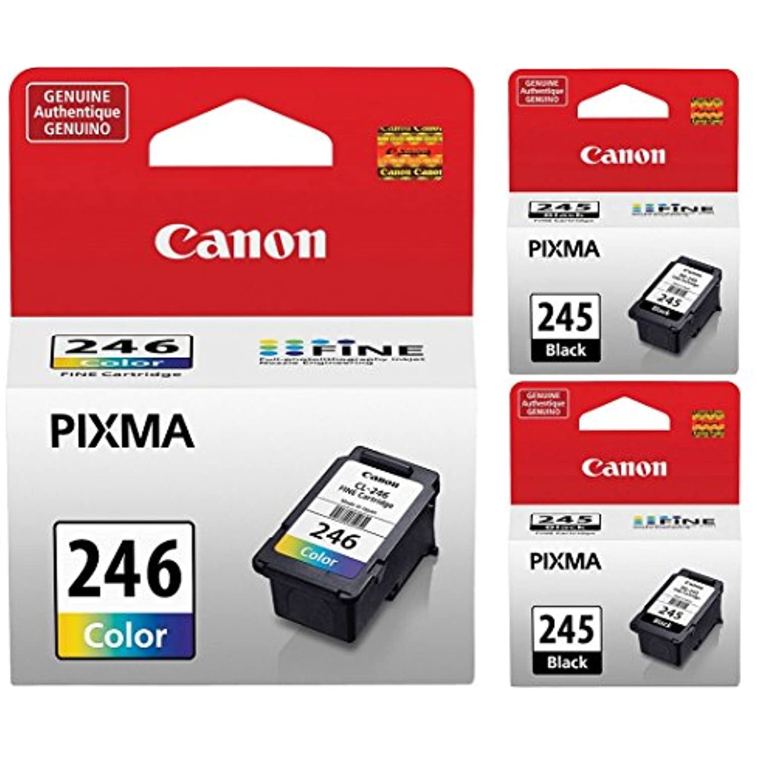 Genuine Canon PG-245 Black Ink Cartridge - 2 Pieces (8279B001) + Canon ...