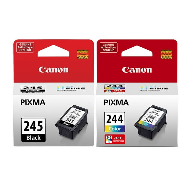 Genuine Canon PG-245 Black & CL-244 Color Ink Cartridges for PIXMA ...