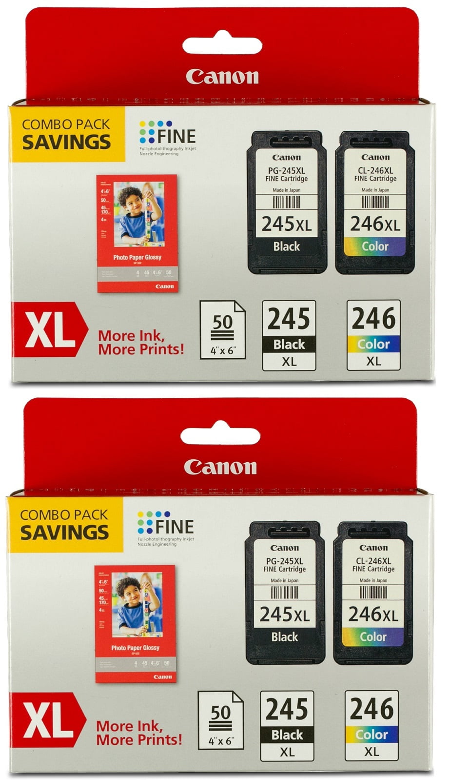 Genuine Canon PG-245XL / CL-246XL Ink Cartridge Combo Pack with GP-502 ...