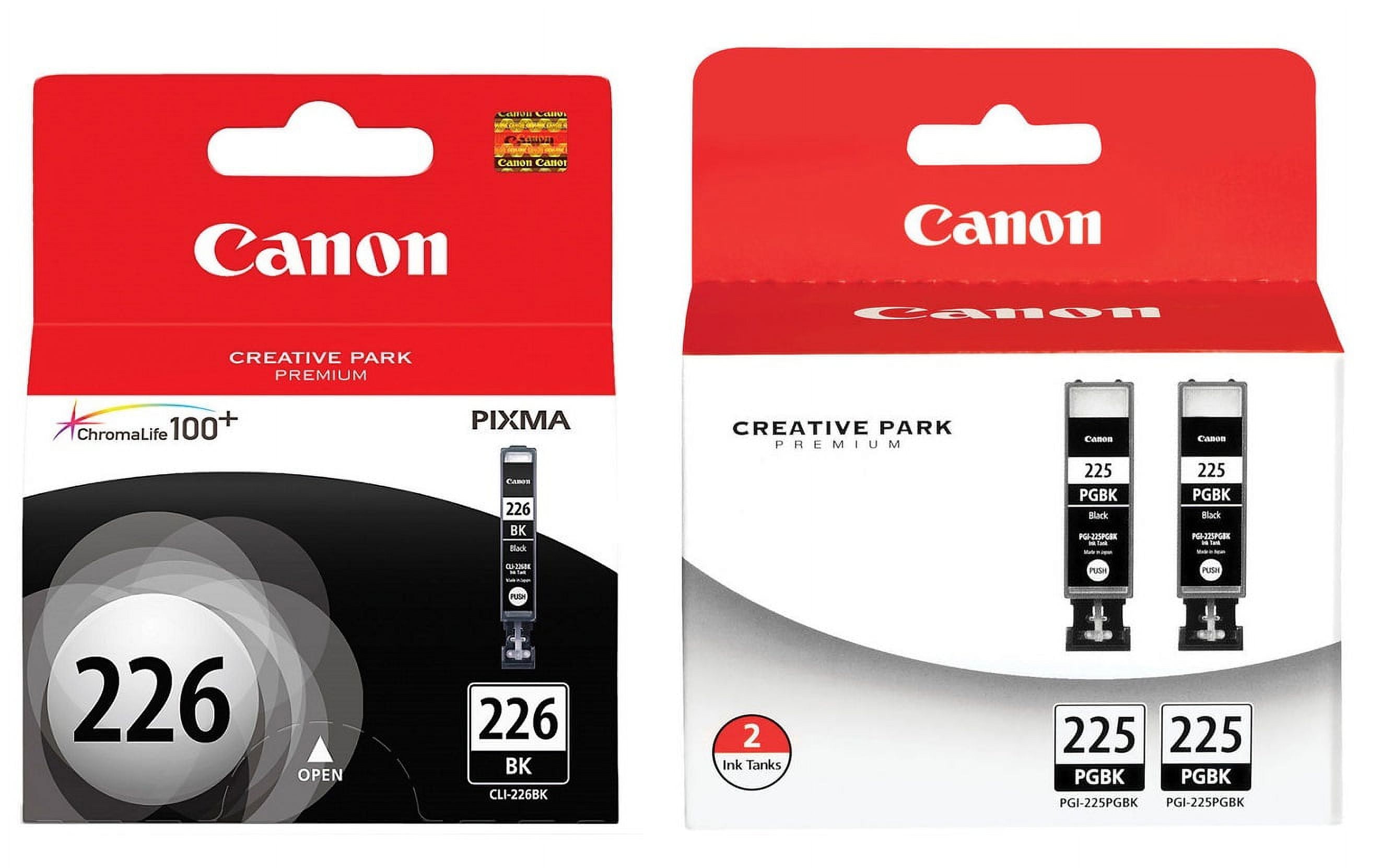 Genuine Canon PGI-225 Black Ink Cartridge Twin Pack (4530B007) + Canon ...