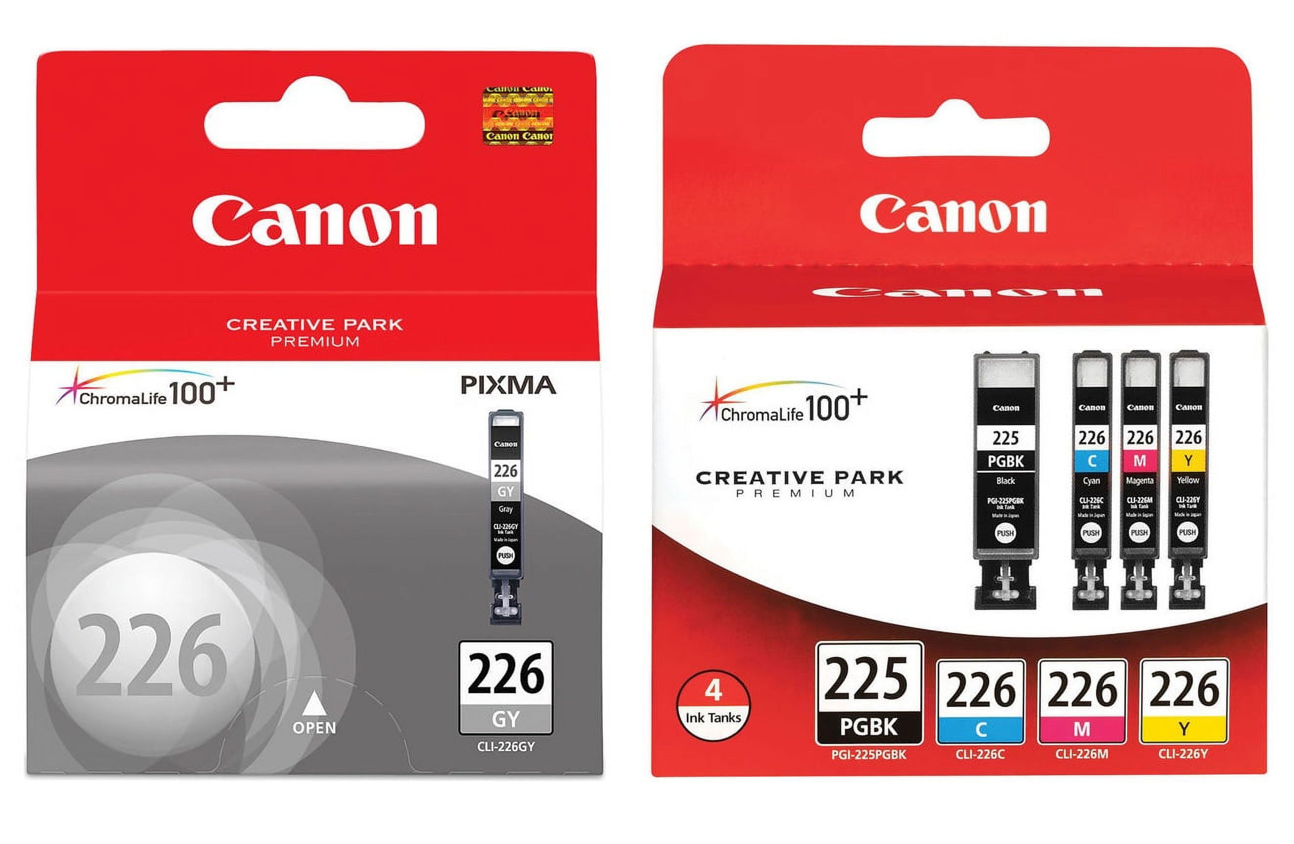 Canon PGI-225/CLI-226 Ink Tank Combo Pack + CLI-226 Gray Ink Tank for ...