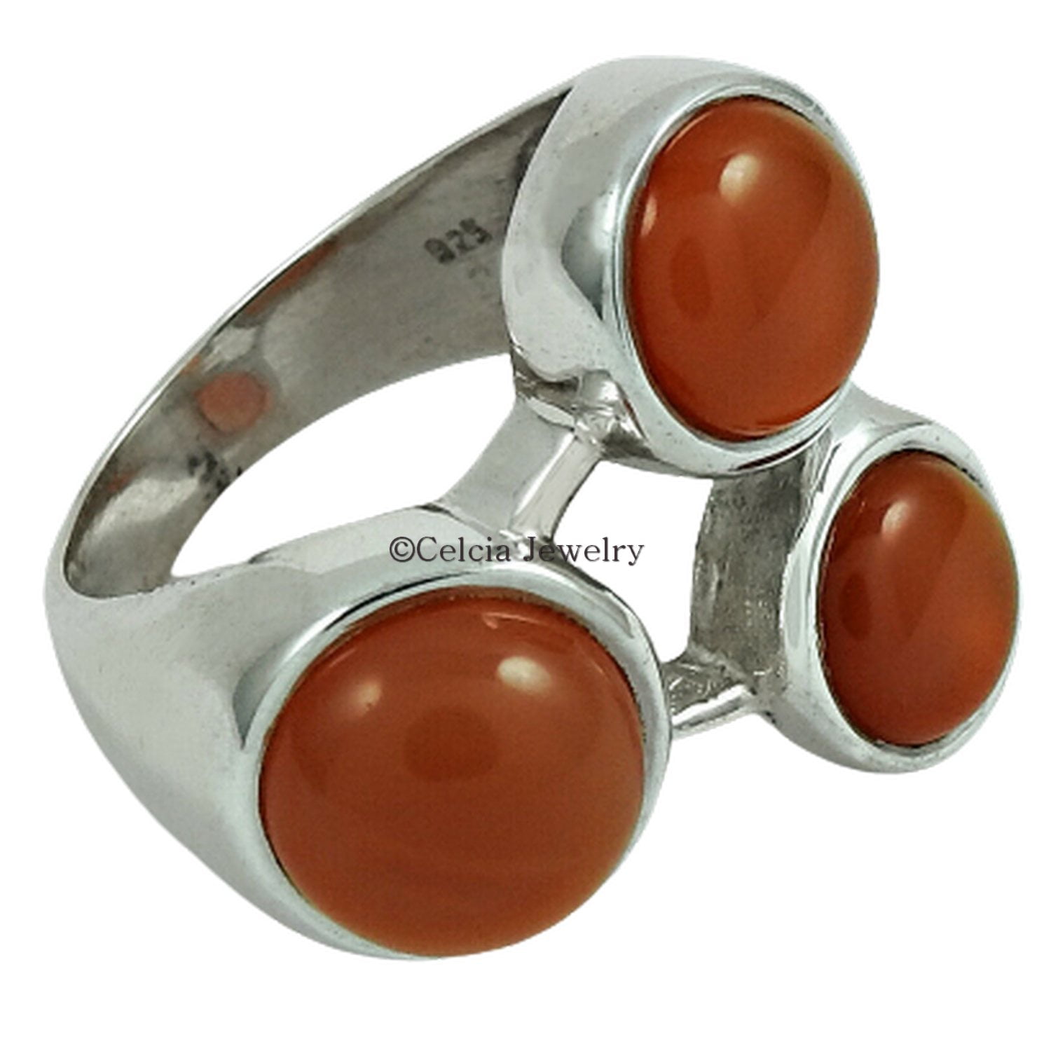Genuine Carnelian Handmade Stackable Ring, Multi Stone Round Ring ...