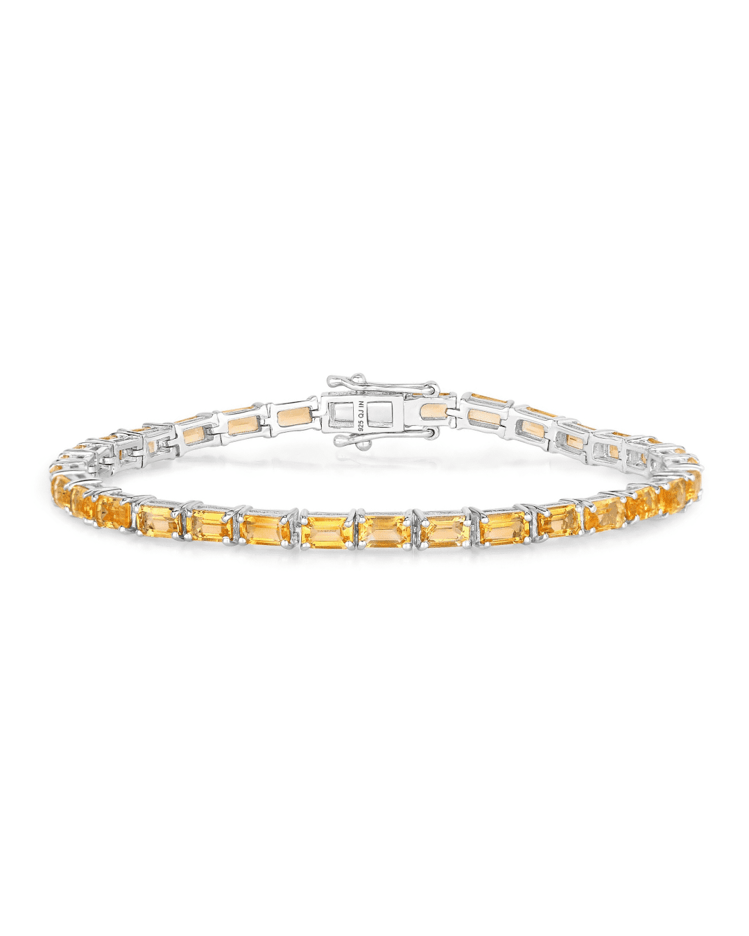 Genuine Citrine Gemstone Bracelet 12.80 Ct 925 Sterling Silver Yellow ...