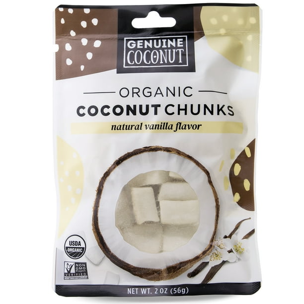 Genuine Coconut Organic Coconut Chunks, All Natural Vanilla, 2 oz ...