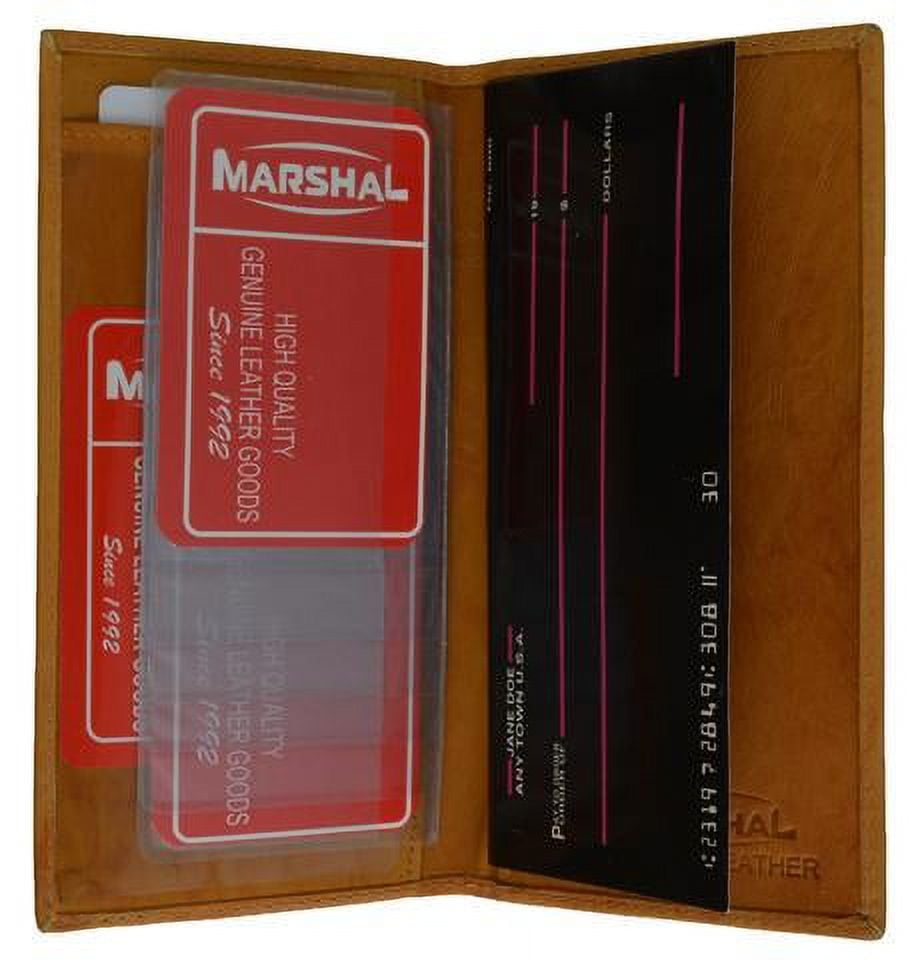 Genuine Cowhide Leather Classic 2-Compartment Checkbook Cover, Black, 1 ...