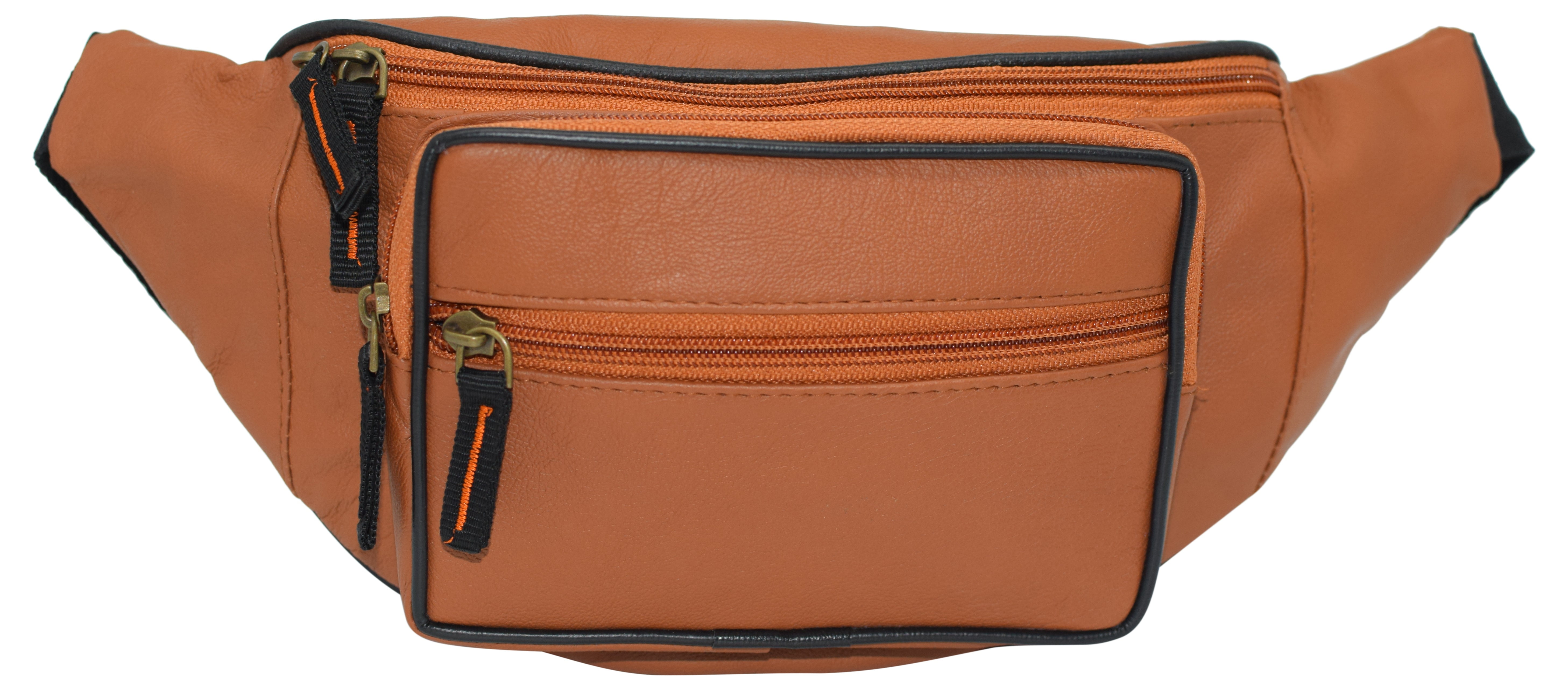 Genuine Cowhide Leather Fanny Pack Waist Bag Multifunction Hip Bum Bag ...